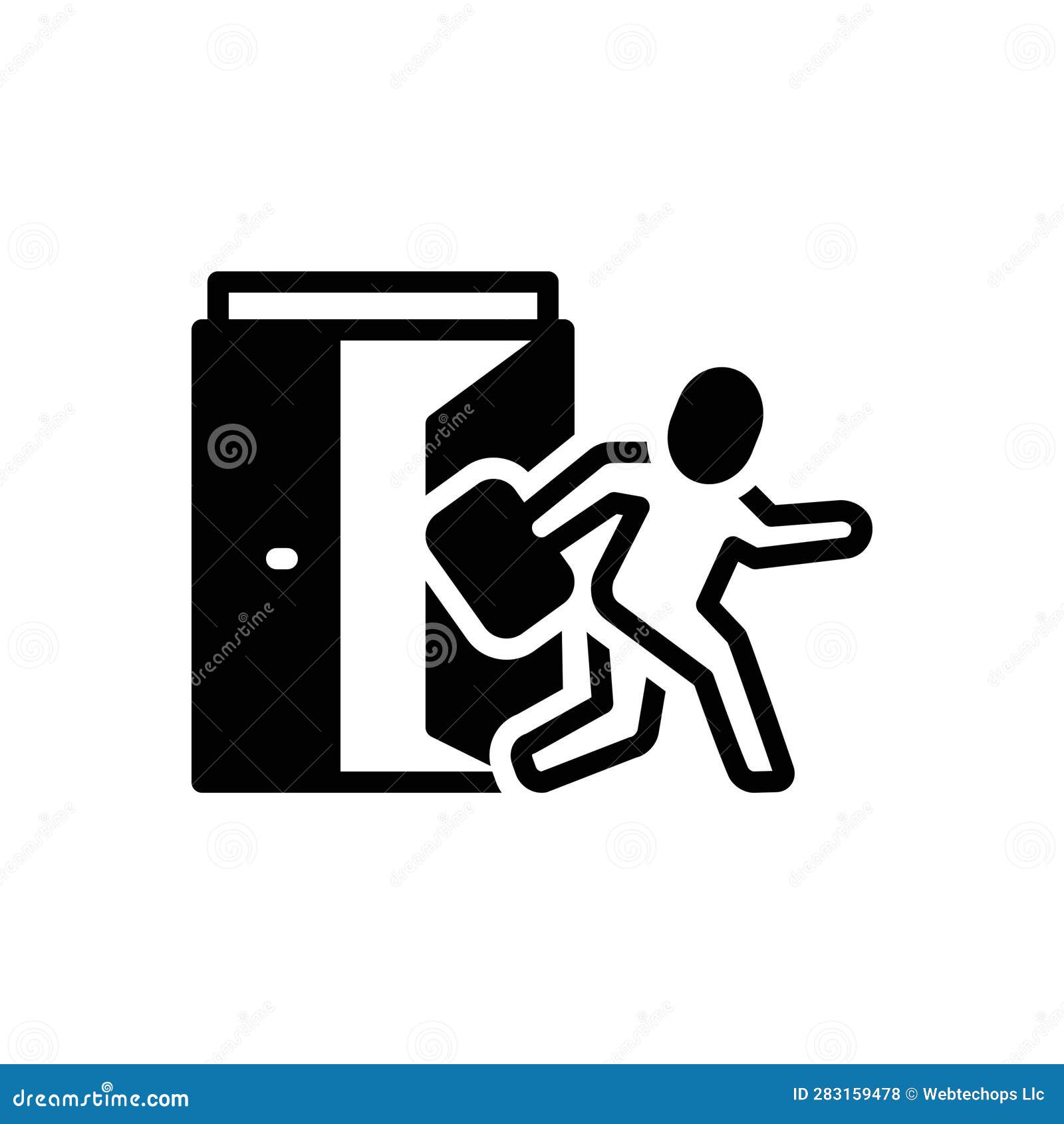 Black Solid Icon for Leave, Depart from and Door Stock Vector ...