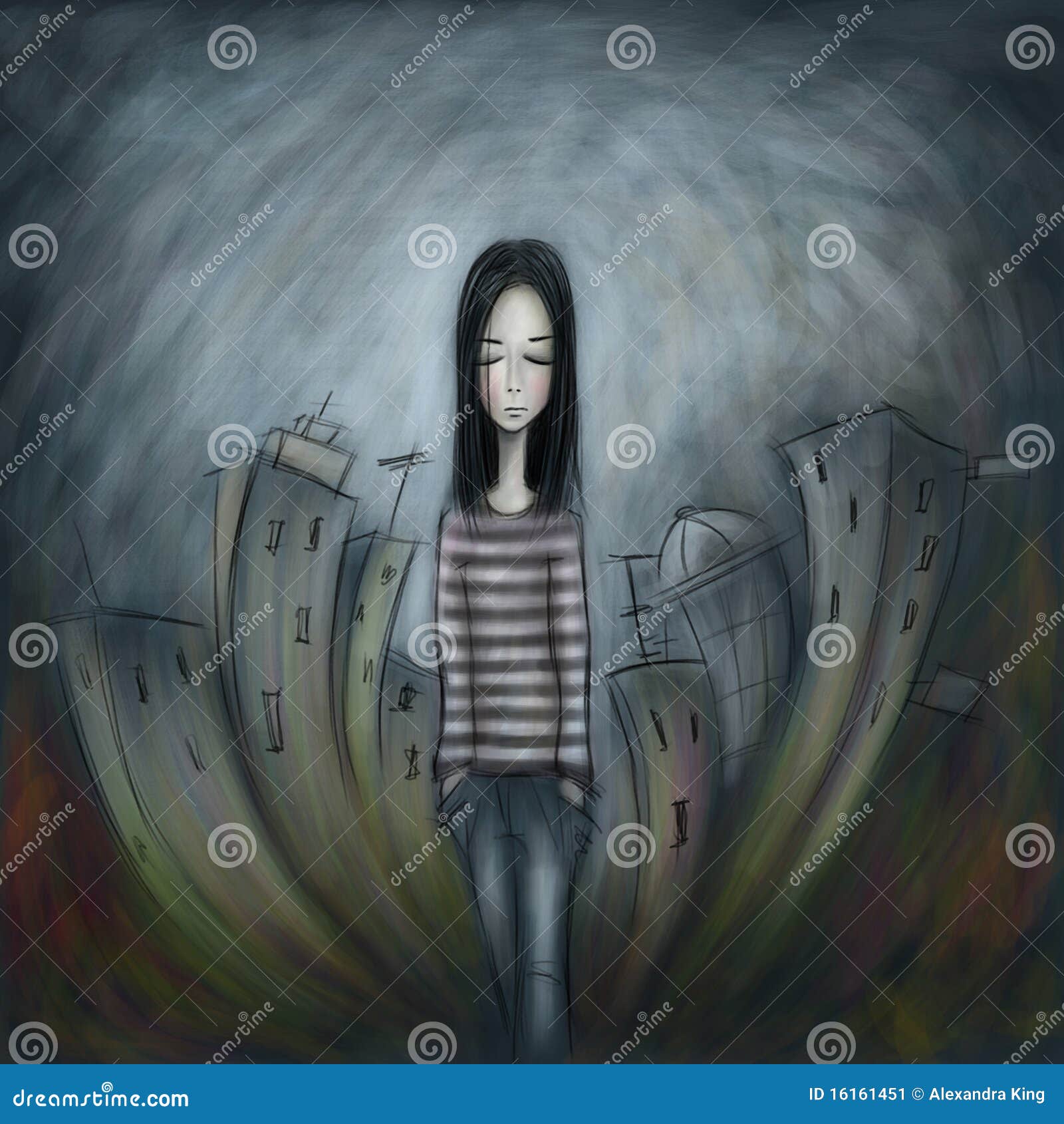 Leave me alone stock illustration. Illustration of hopeless - 16161451