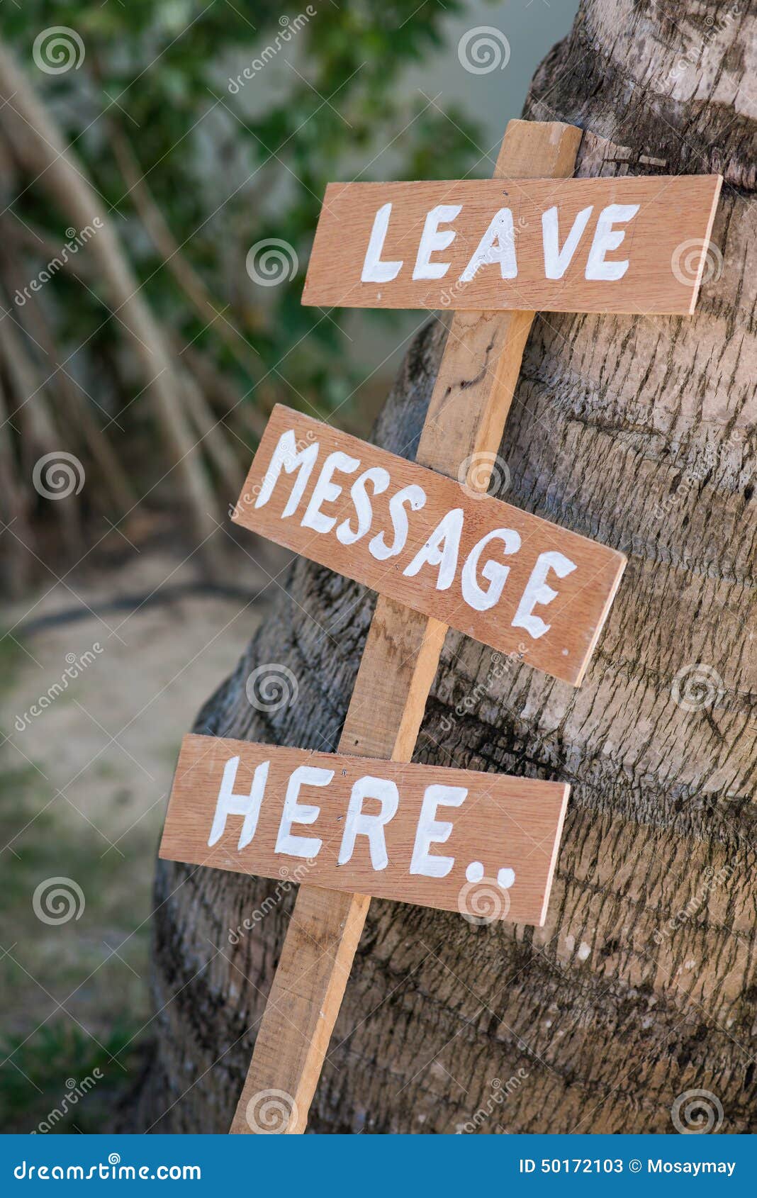 Leave Message Here Wood Lebel in Garden Stock Image - Image of leave ...