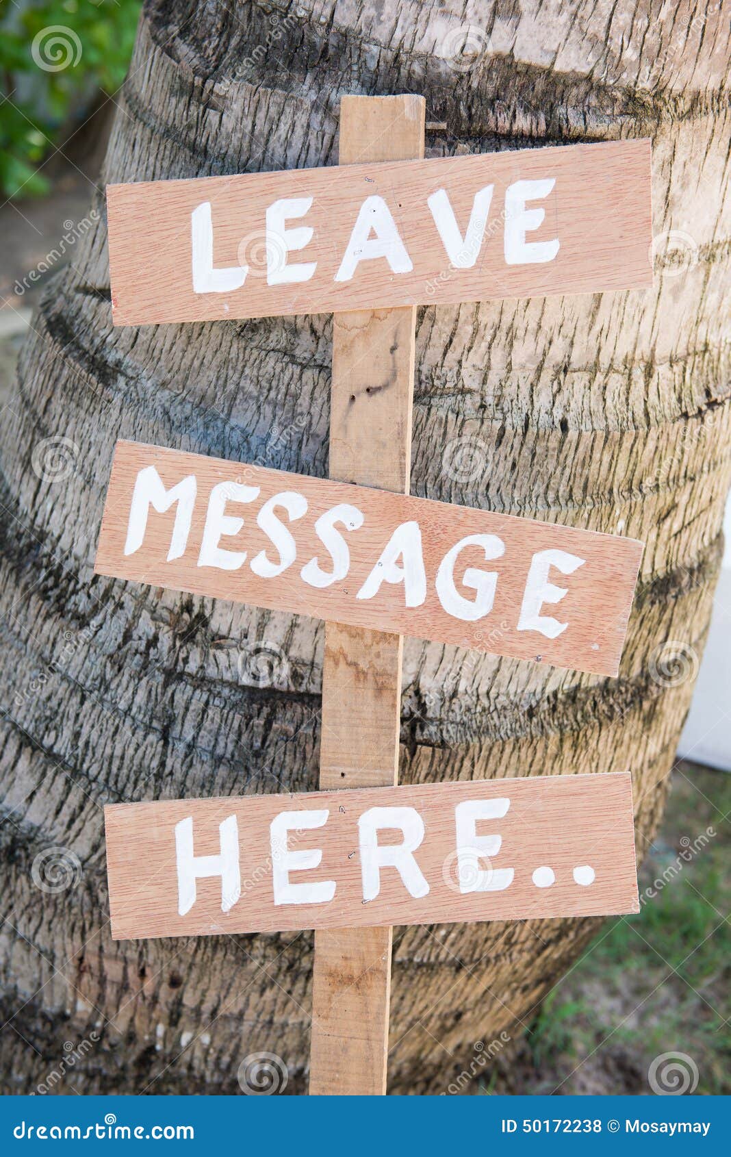 Leave Message Here Wood Lebel in Garden Stock Photo - Image of label ...