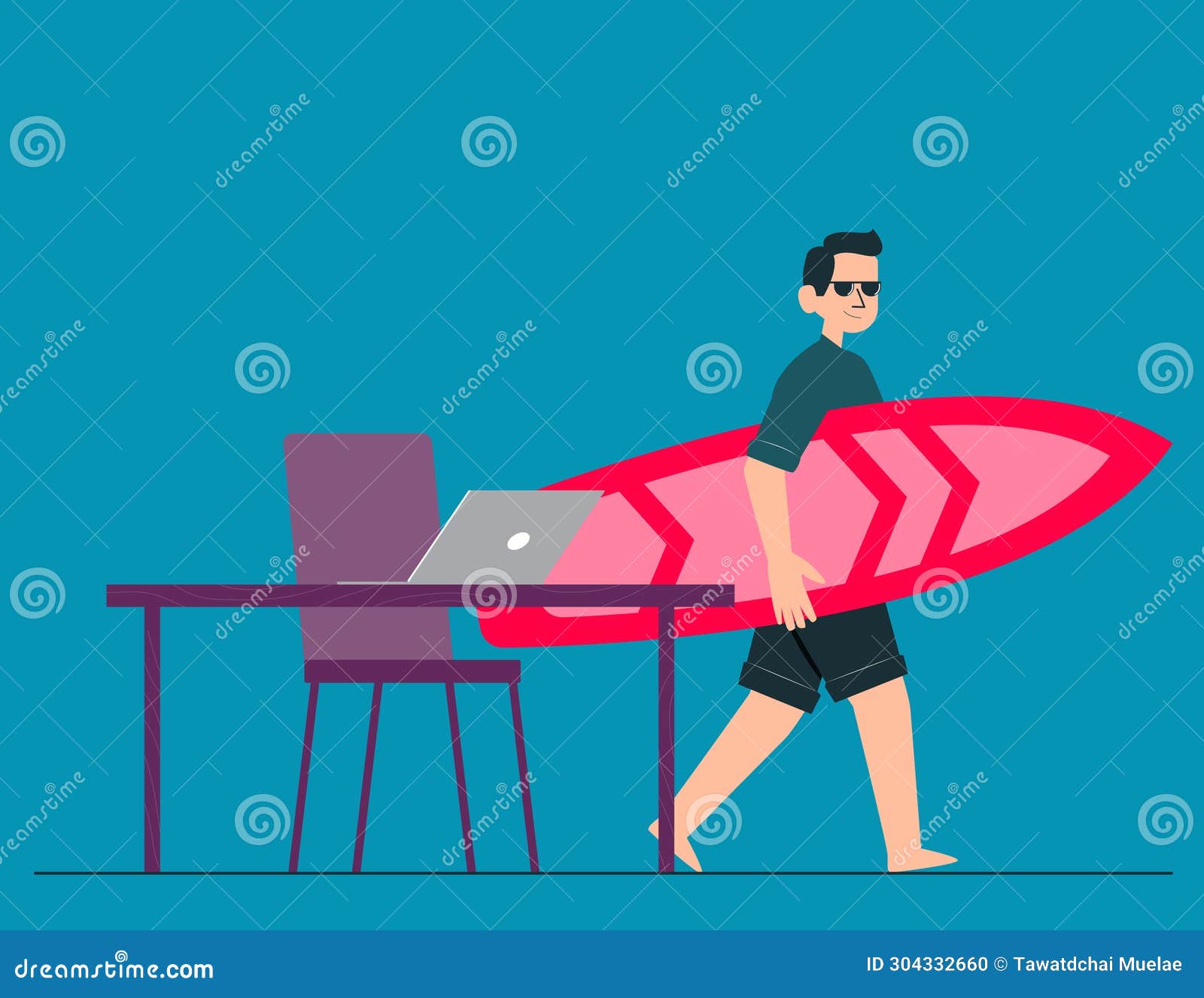 Leave Office Things and Stop Working. a Day Off Vector Concept Stock ...