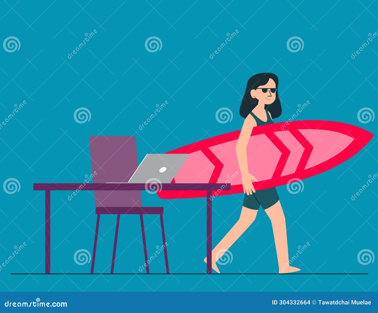 Leave Office Things and Stop Working. a Day Off Vector Concept Stock ...