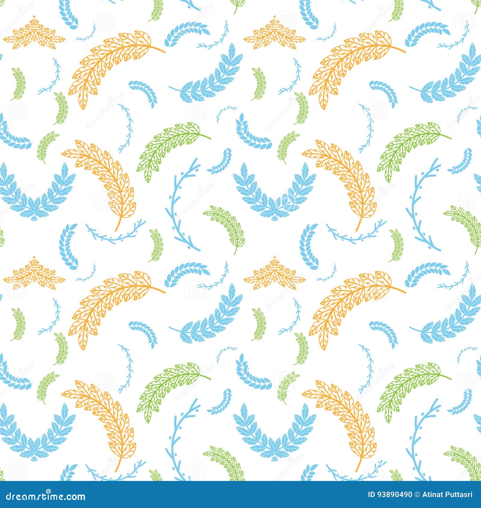 Leave Pattern Background Design. Stock Vector - Illustration of floral ...