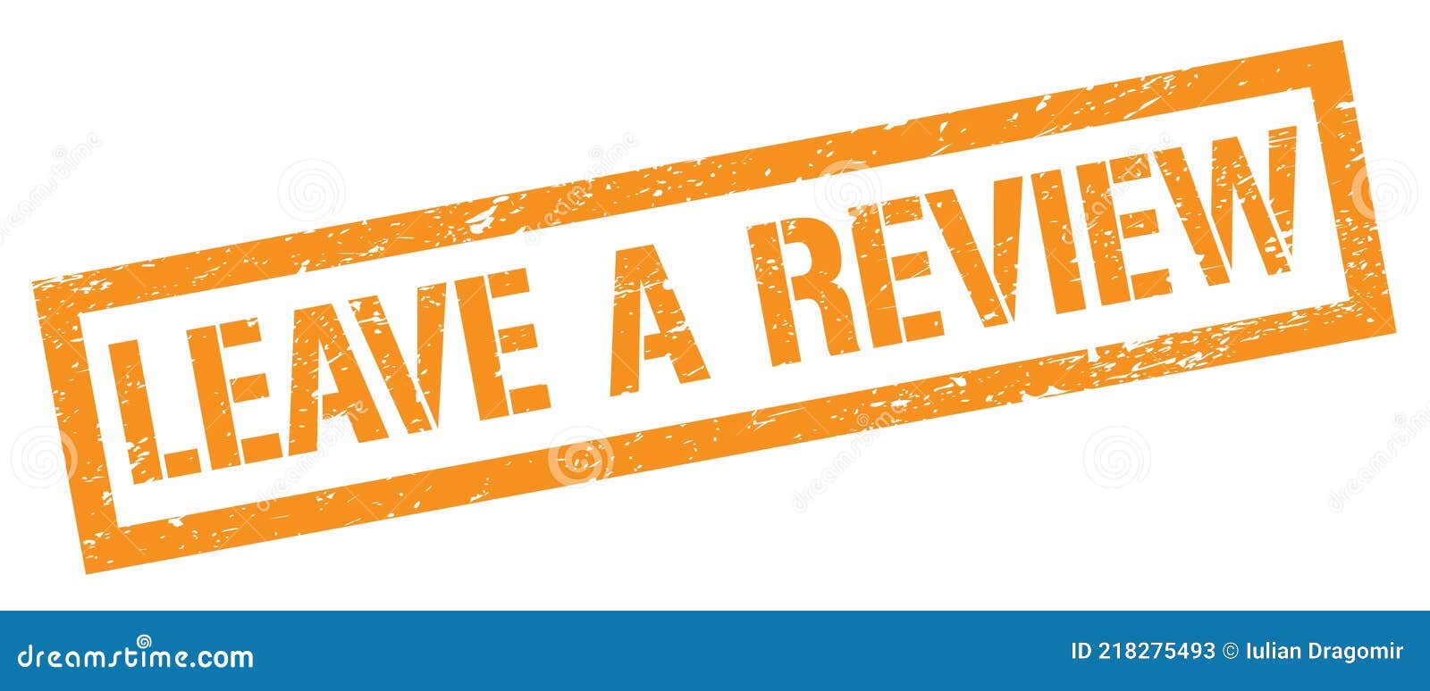 LEAVE a REVIEW Orange Grungy Rectangle Stamp Stock Illustration ...