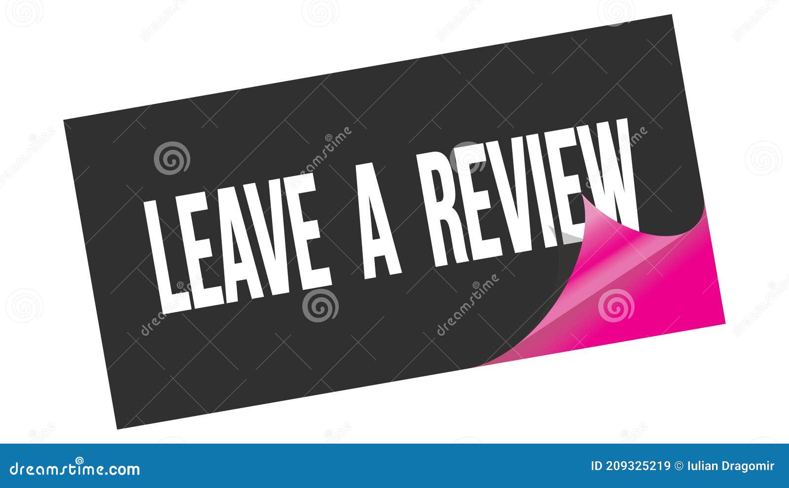 LEAVE a REVIEW Text on Black Pink Sticker Stamp Stock Illustration ...