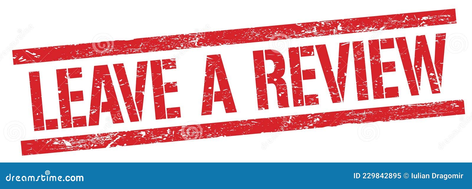 LEAVE a REVIEW Text on Red Grungy Rectangle Stamp Stock Illustration ...