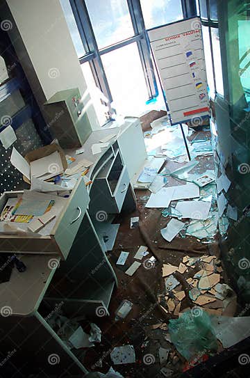 Leaved Destroyed Office Building Stock Image - Image of broken, disused ...