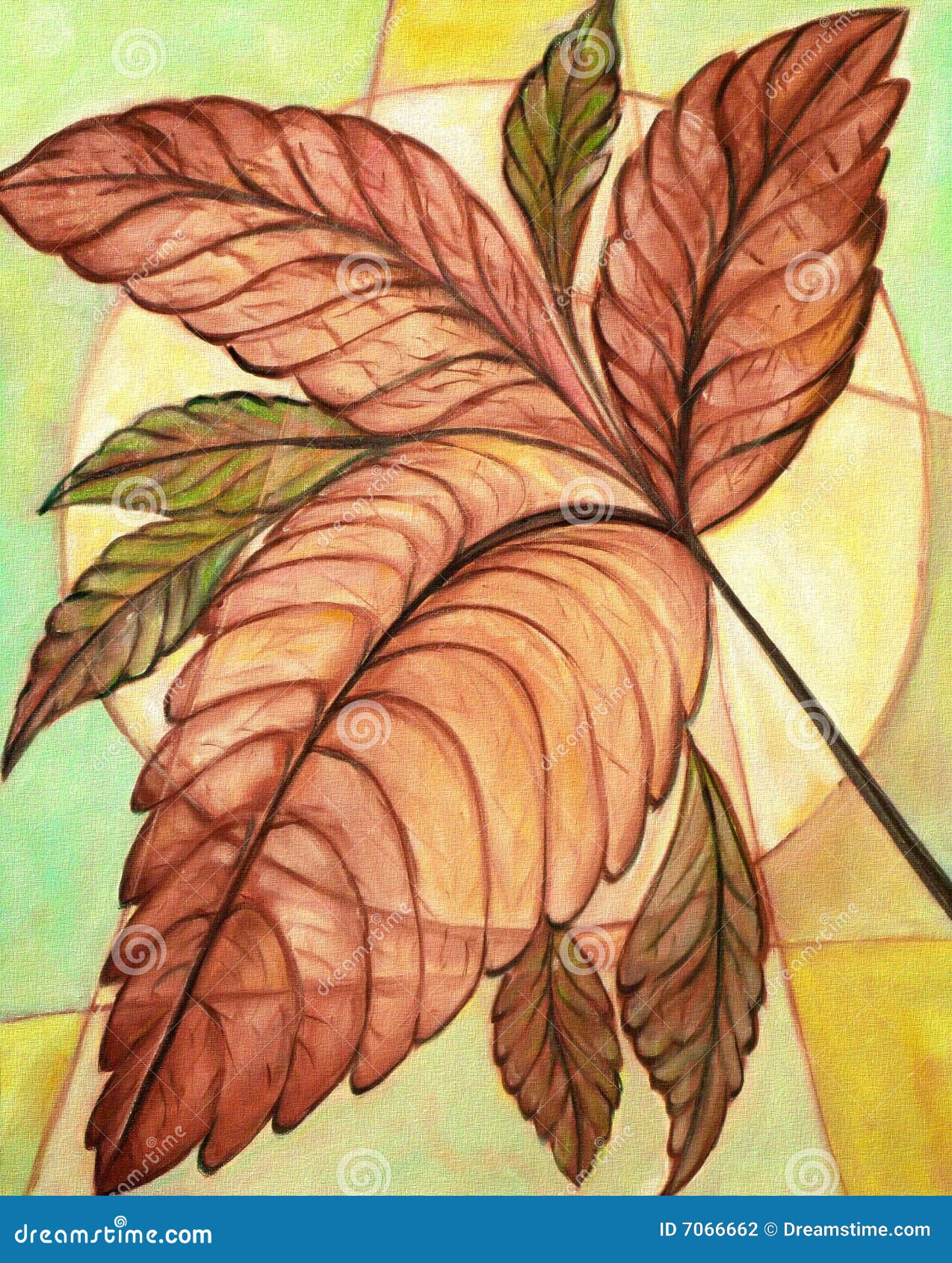 Leaves stock illustration. Illustration of cubist, drawn - 7066662