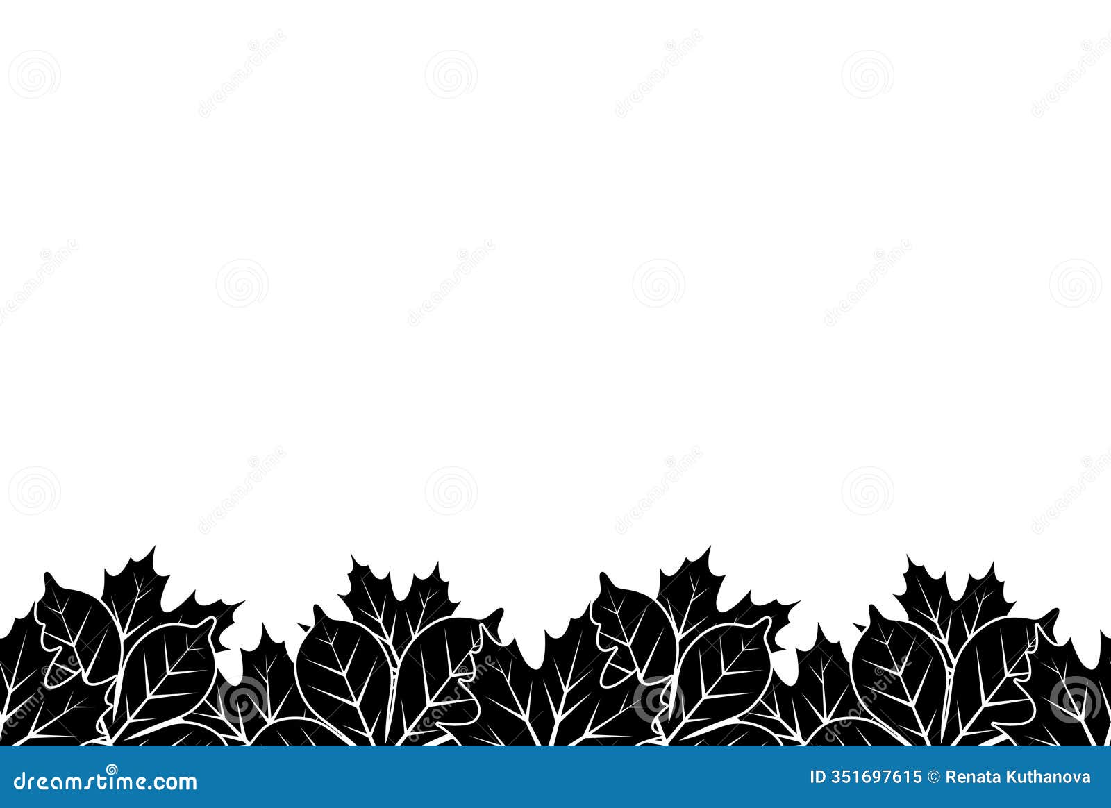 Leaves border stock vector. Illustration of season, isolated - 351697615