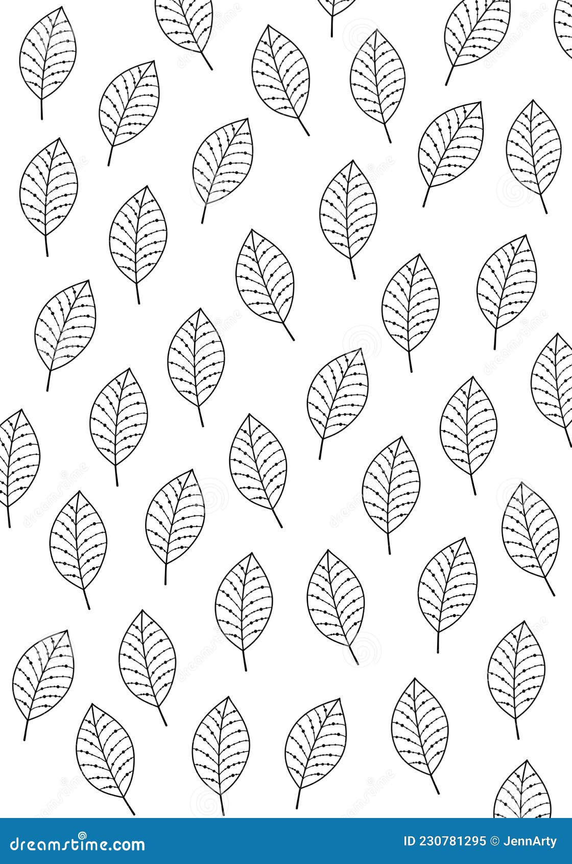 Leaves Botany Repeat Pattern. Simple Pattern Stock Illustration ...