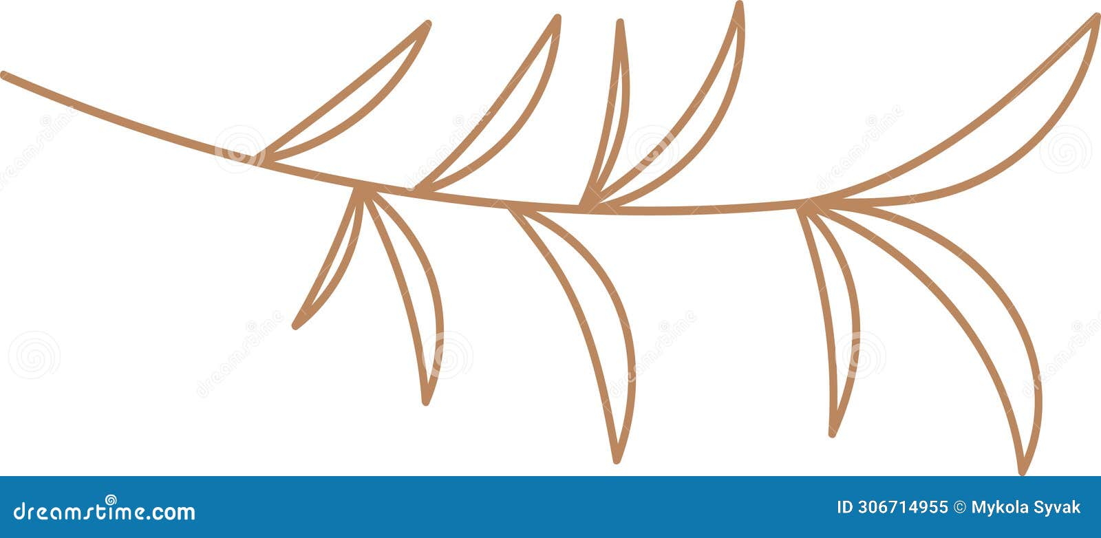 Leaves Branch Outline stock vector. Illustration of branch - 306714955