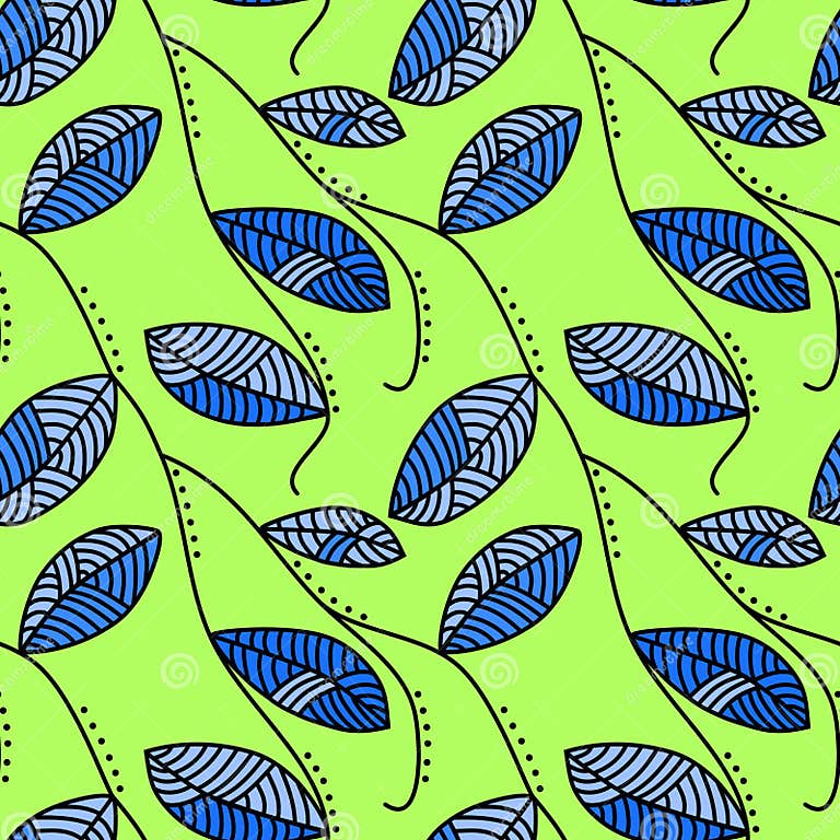 Leaves Bush Seamless Pattern Stock Illustration - Illustration of leaf ...