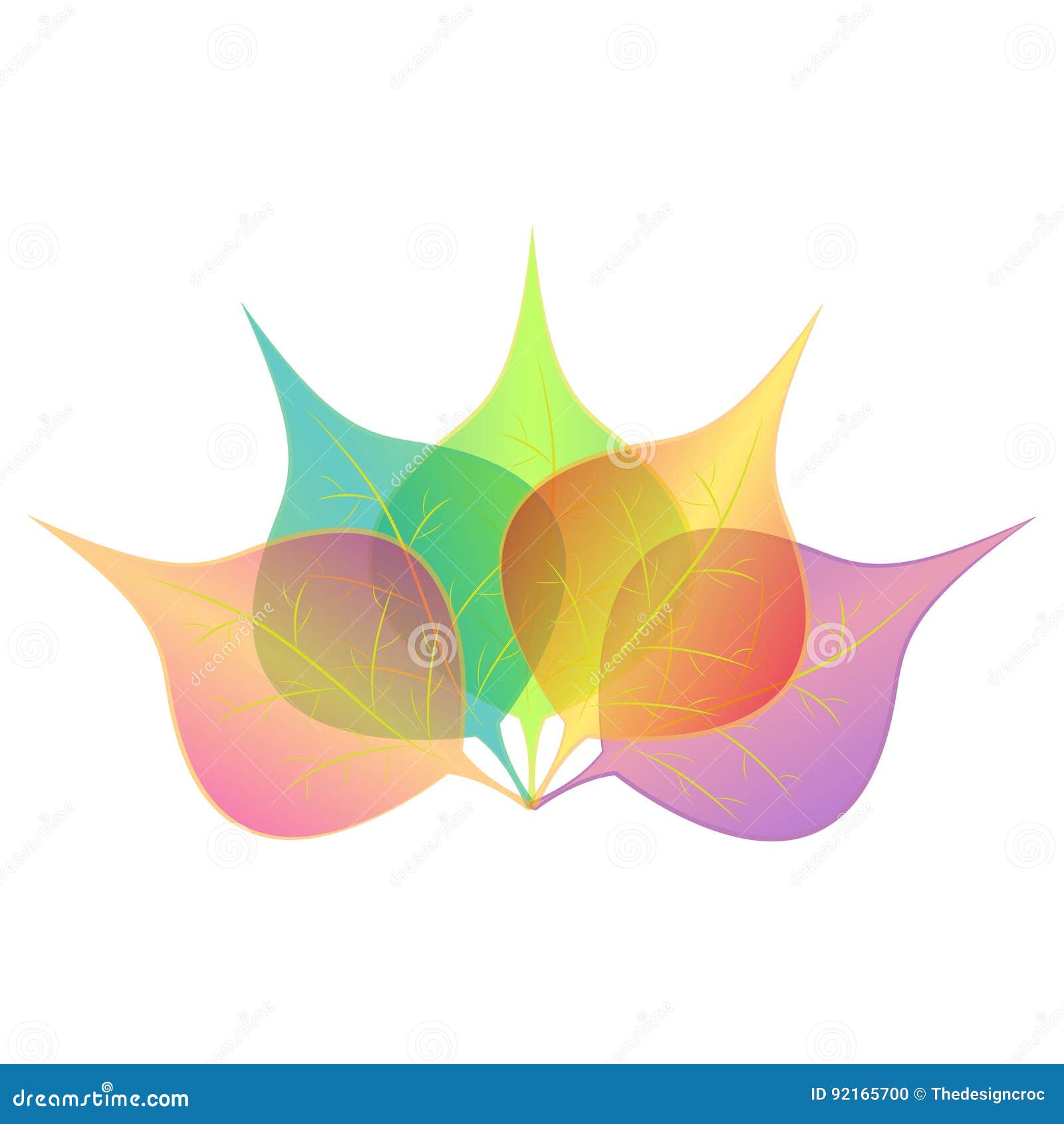 Colorful gradient Leaves stock vector. Illustration of isolated - 92165700