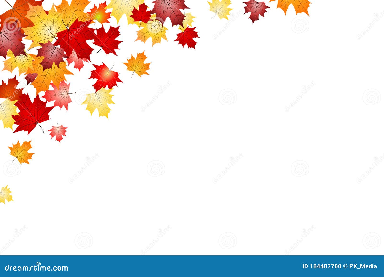 Fall, Autumn Leaves in Corner, White Background Stock Illustration ...