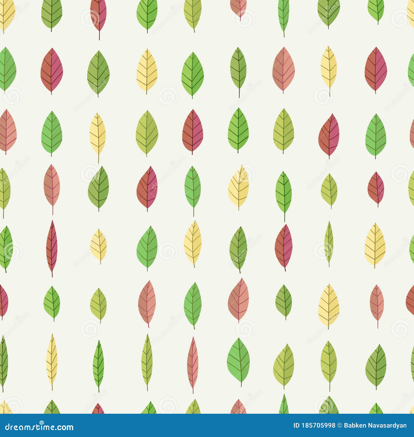 Leaves of Different Colors Seamless Pattern Stock Vector - Illustration ...