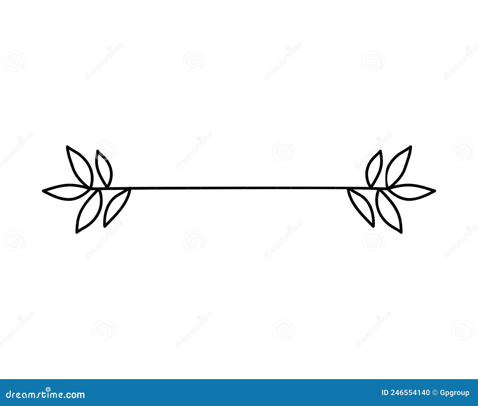 Leaves divider design stock vector. Illustration of line - 246554140