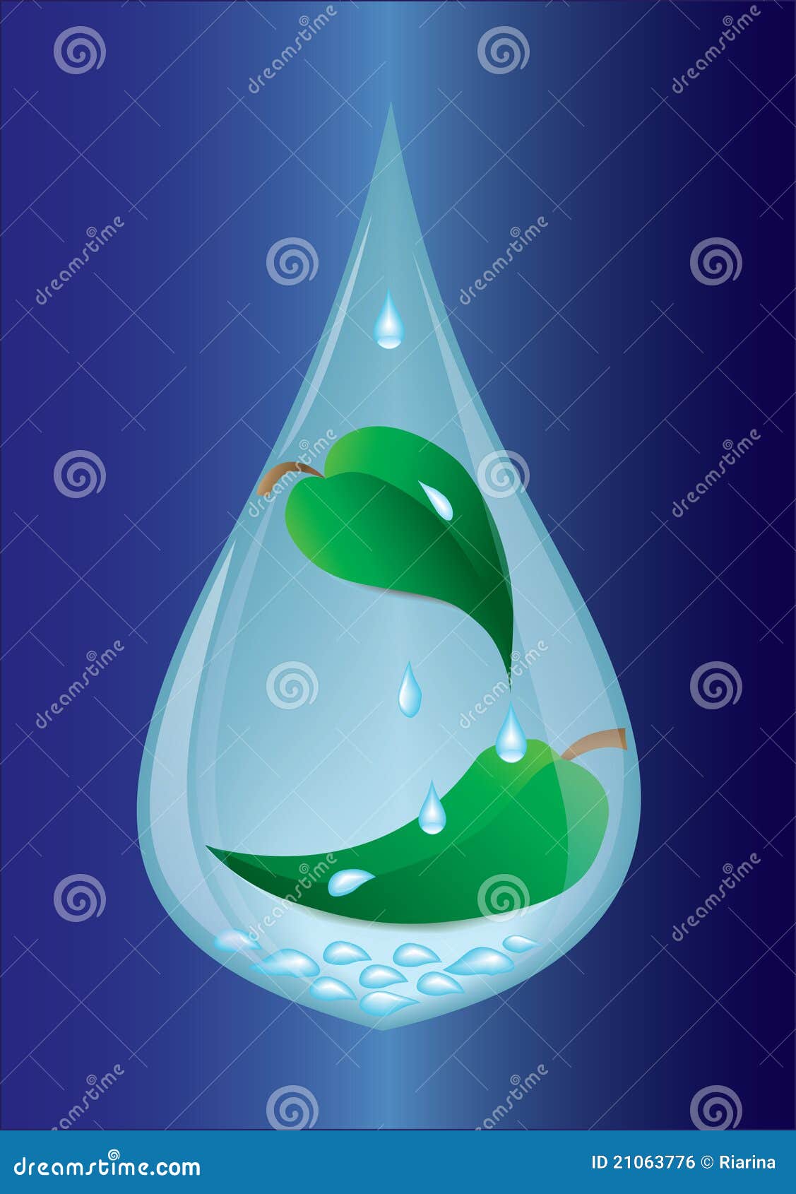 Leaves in the drop stock vector. Illustration of ideas - 21063776