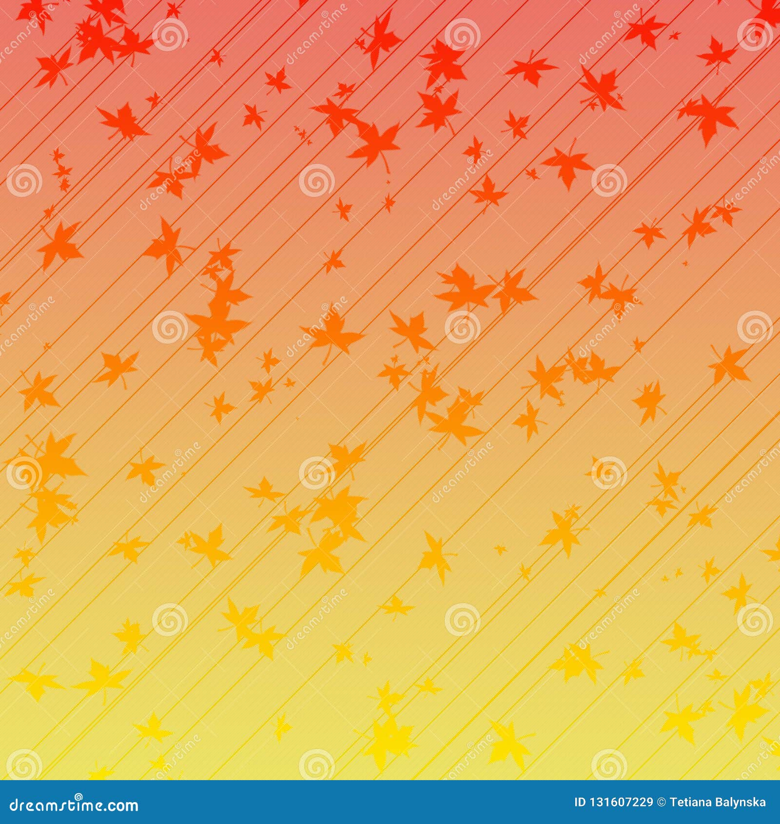 Leaves Fall on Gradient Background Stock Illustration - Illustration of ...