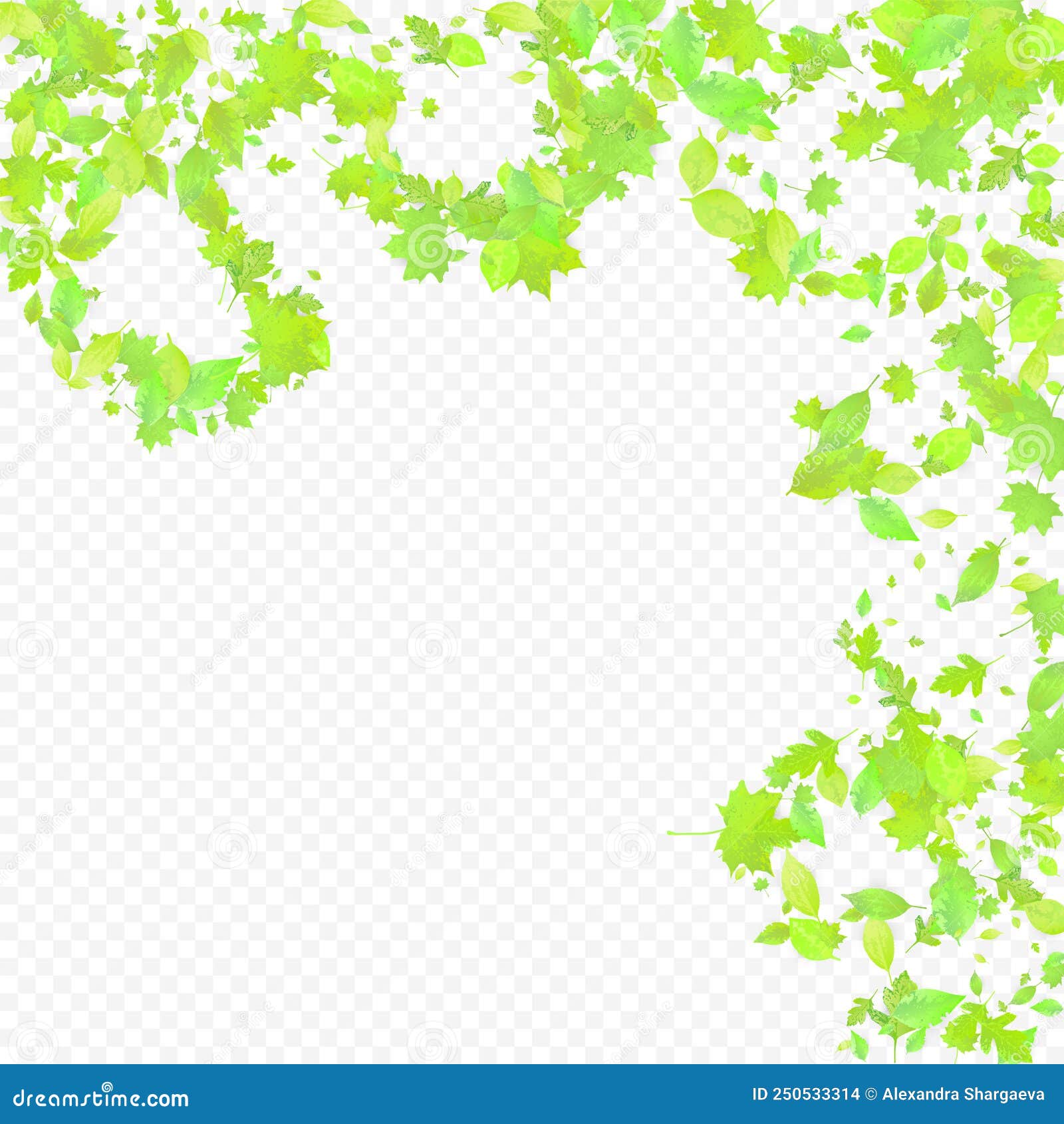 Leaves Falling Spring Flying Foliage Green Leaf Stock Vector ...