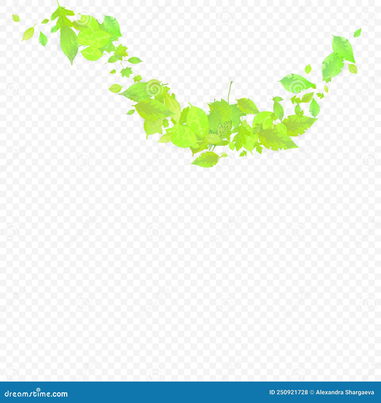 Leaves Falling Spring Flying Foliage Green Leaf Stock Vector ...