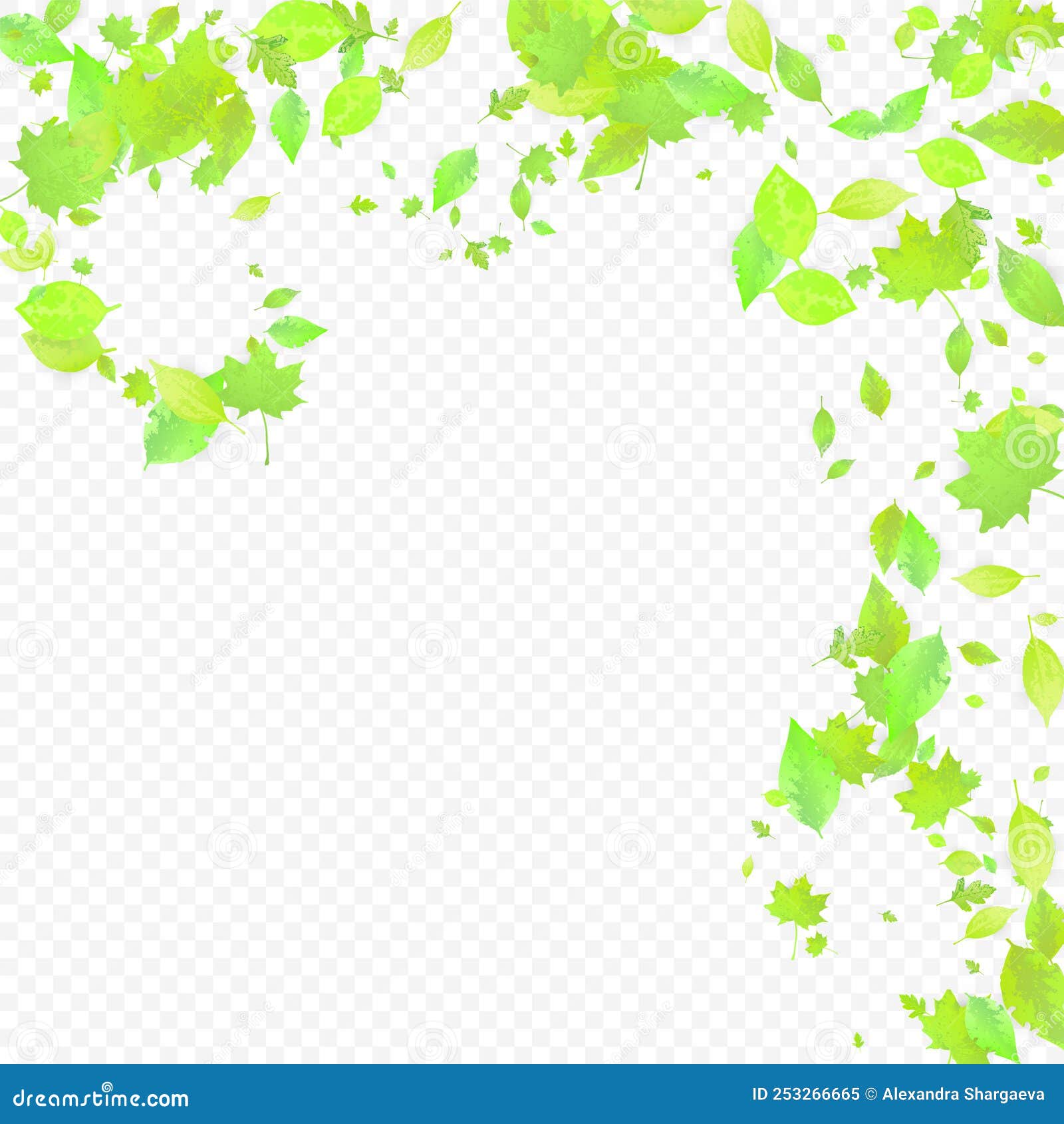 Leaves Falling Spring Flying Foliage Green Leaf Stock Vector ...