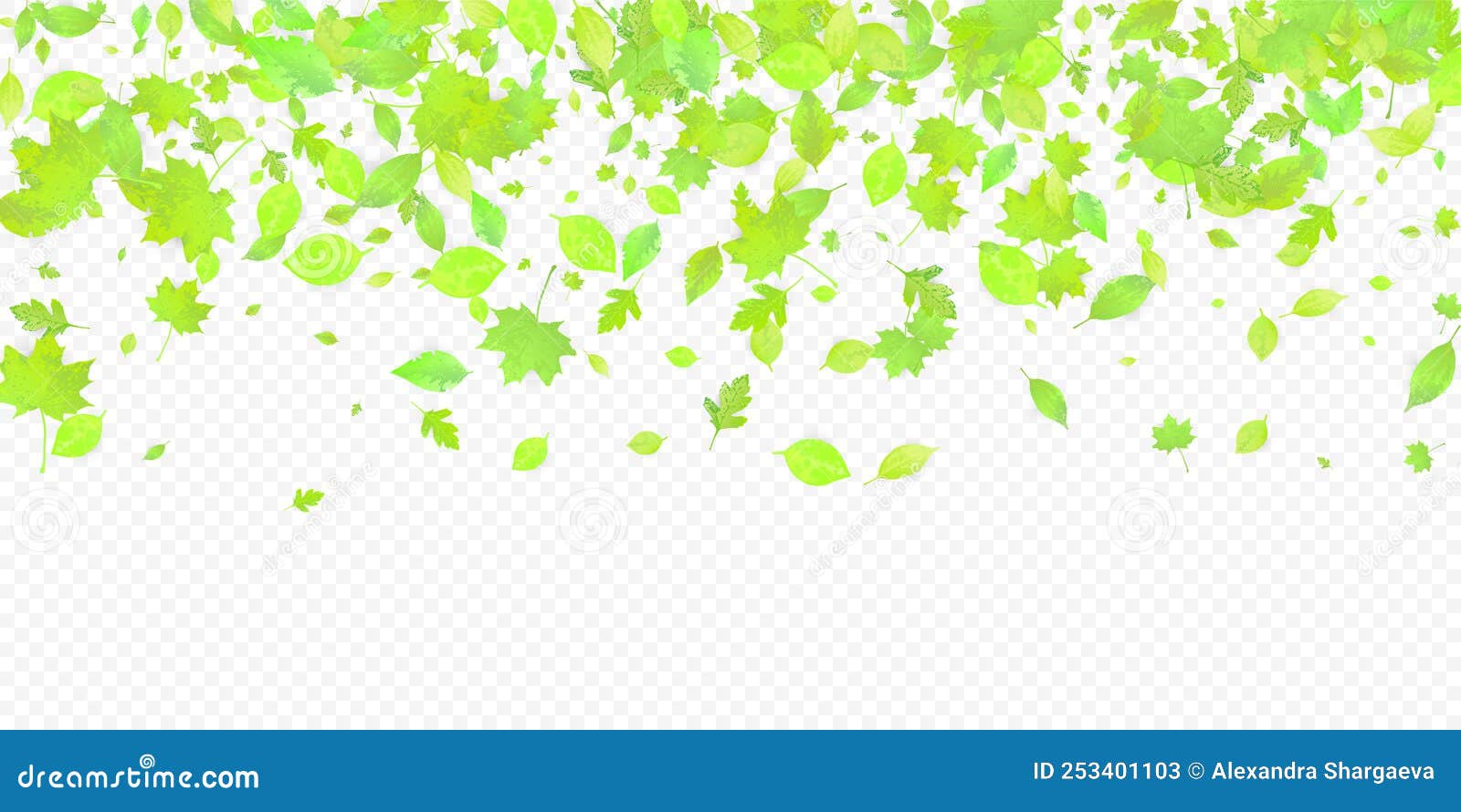 Leaves Falling Spring Flying Foliage Green Leaf Stock Vector ...