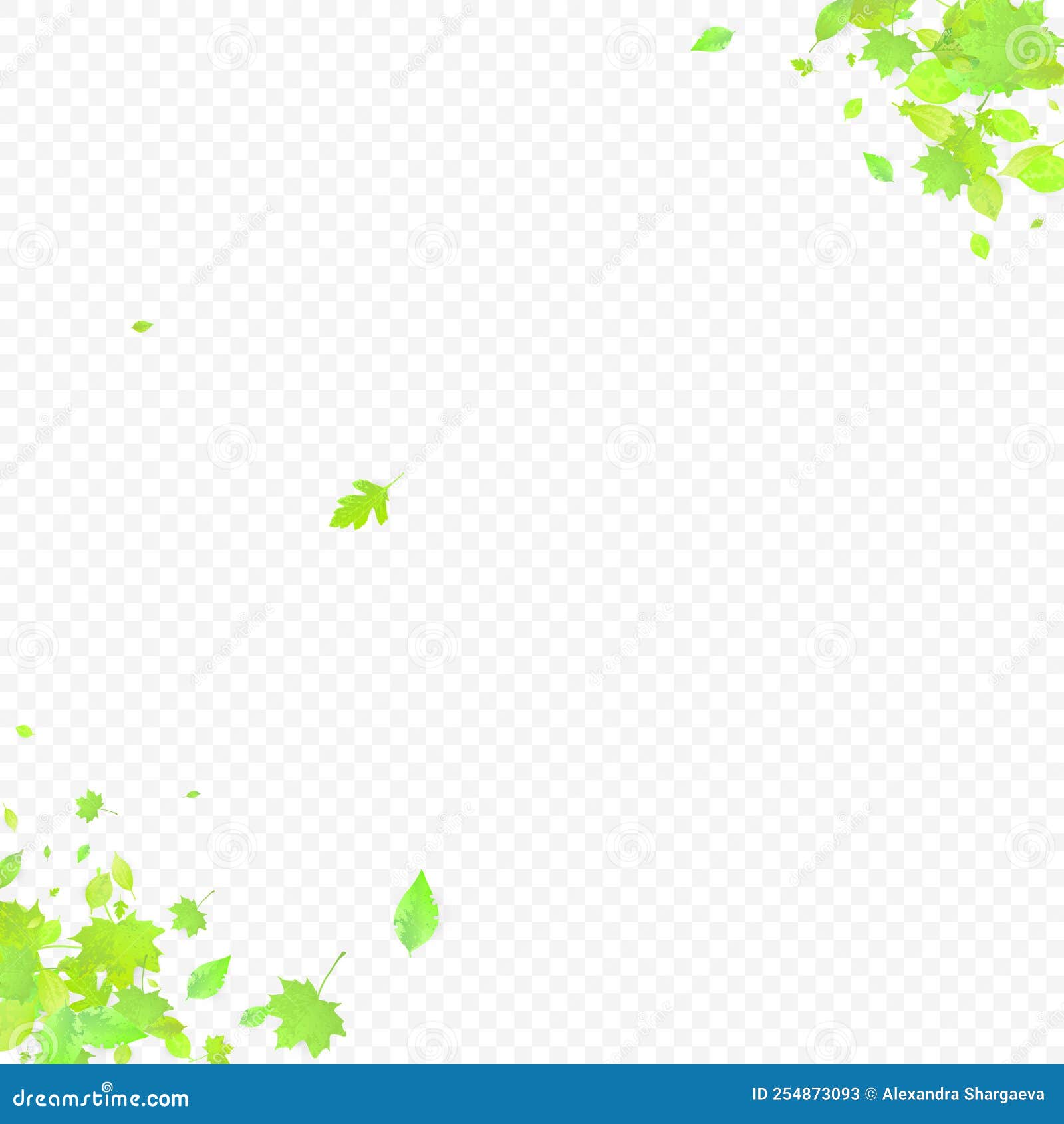 Leaves Falling Spring Flying Foliage Green Leaf Stock Vector ...