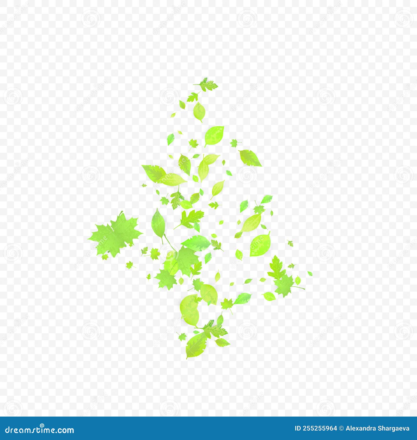 Leaves Falling Spring Flying Foliage Green Leaf Stock Vector ...
