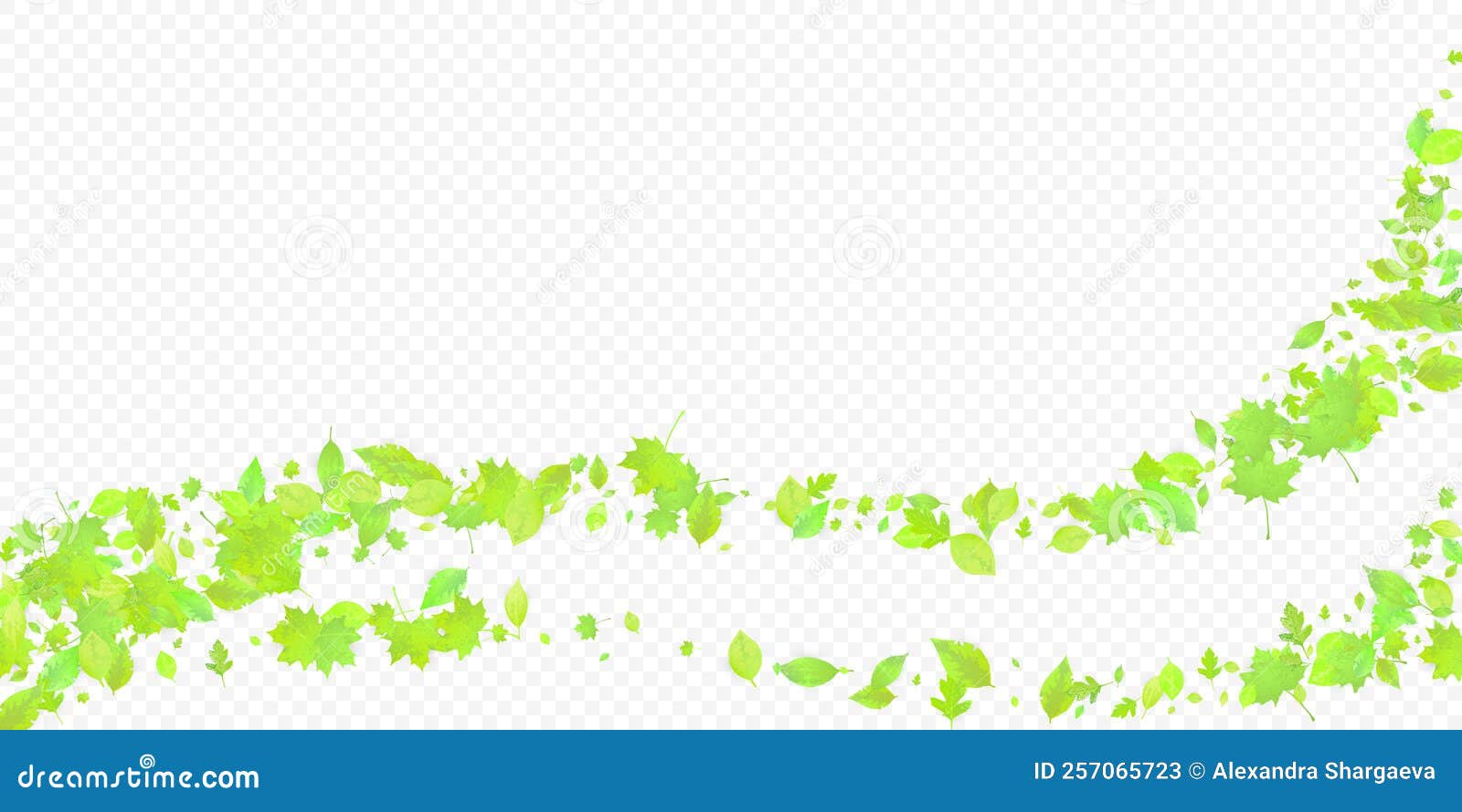 Leaves Falling Spring Flying Foliage Green Leaf Stock Vector ...