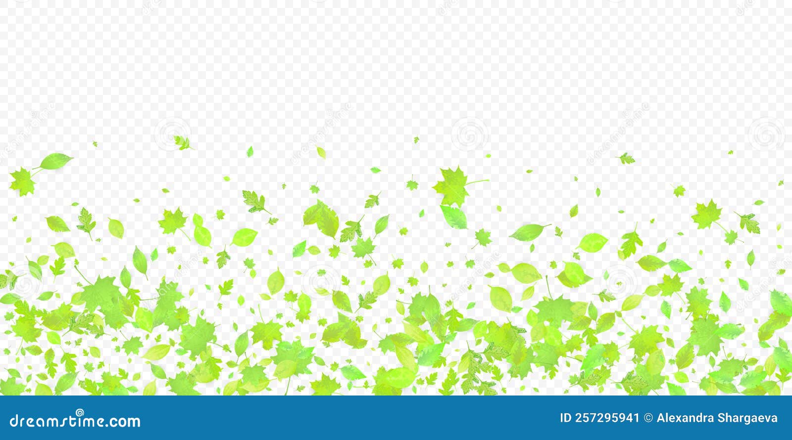 Leaves Falling Spring Flying Foliage Green Leaf Stock Vector ...