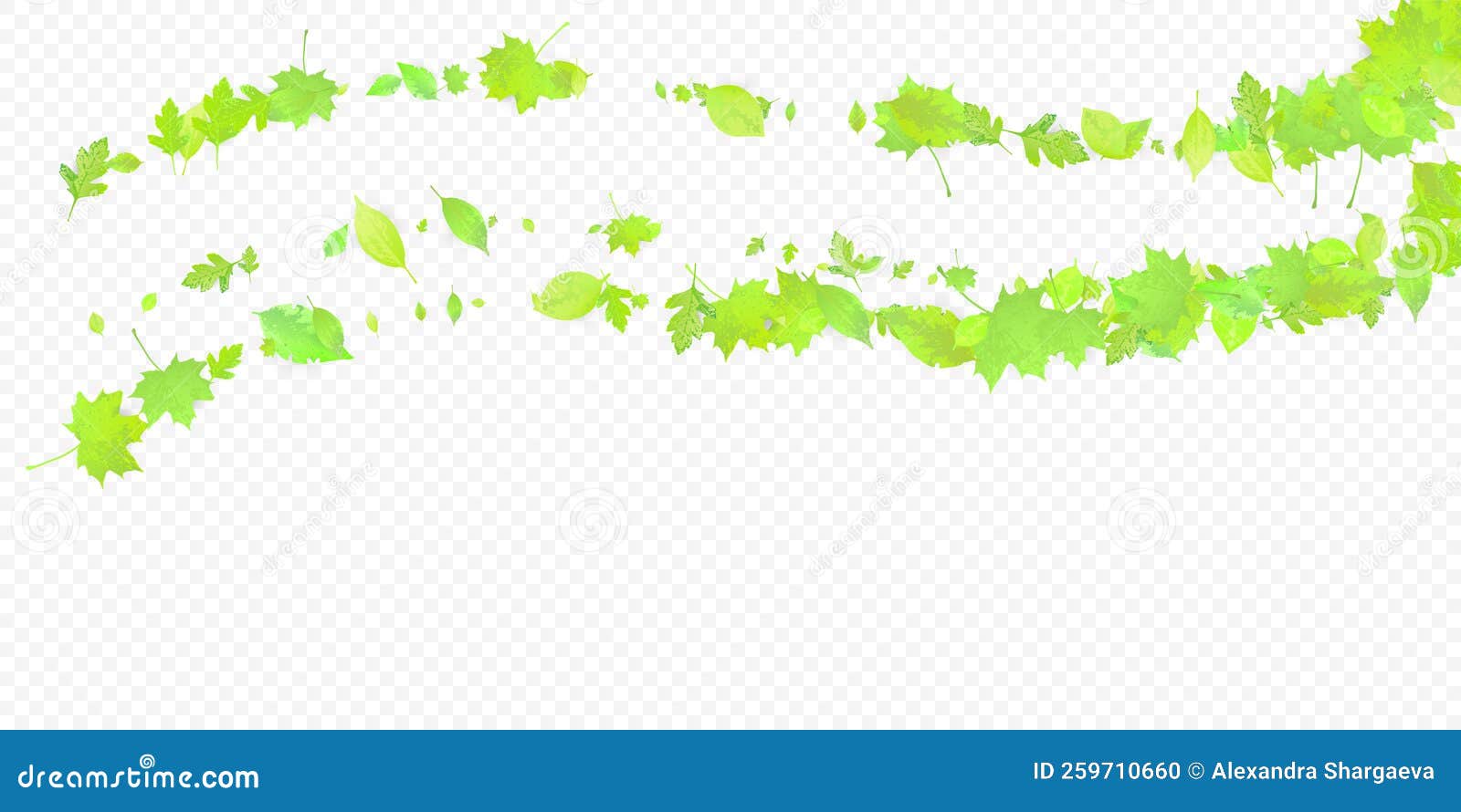 Leaves Falling Spring Flying Foliage Green Leaf Stock Vector ...
