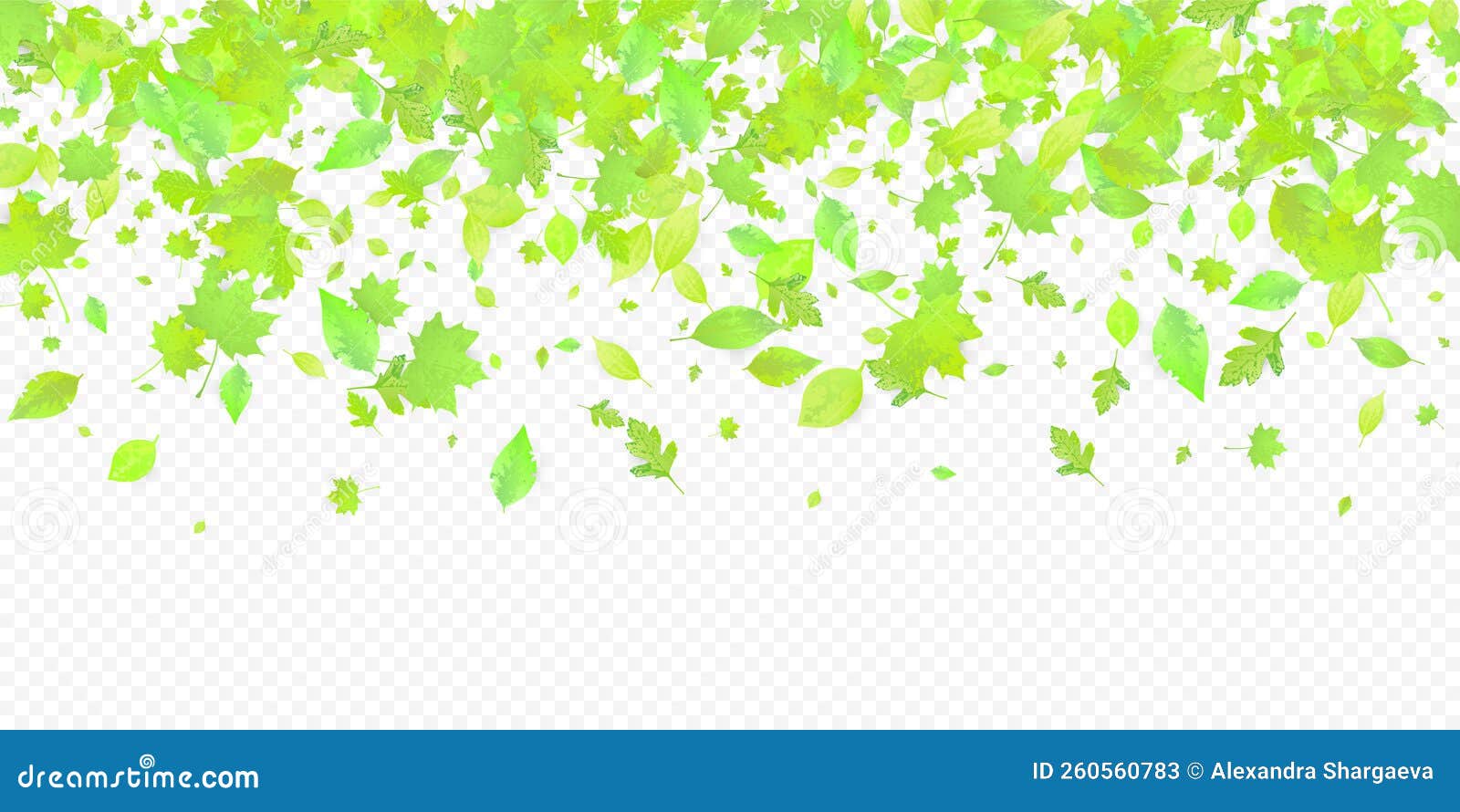 Leaves Falling Spring Flying Foliage Green Leaf Stock Vector ...
