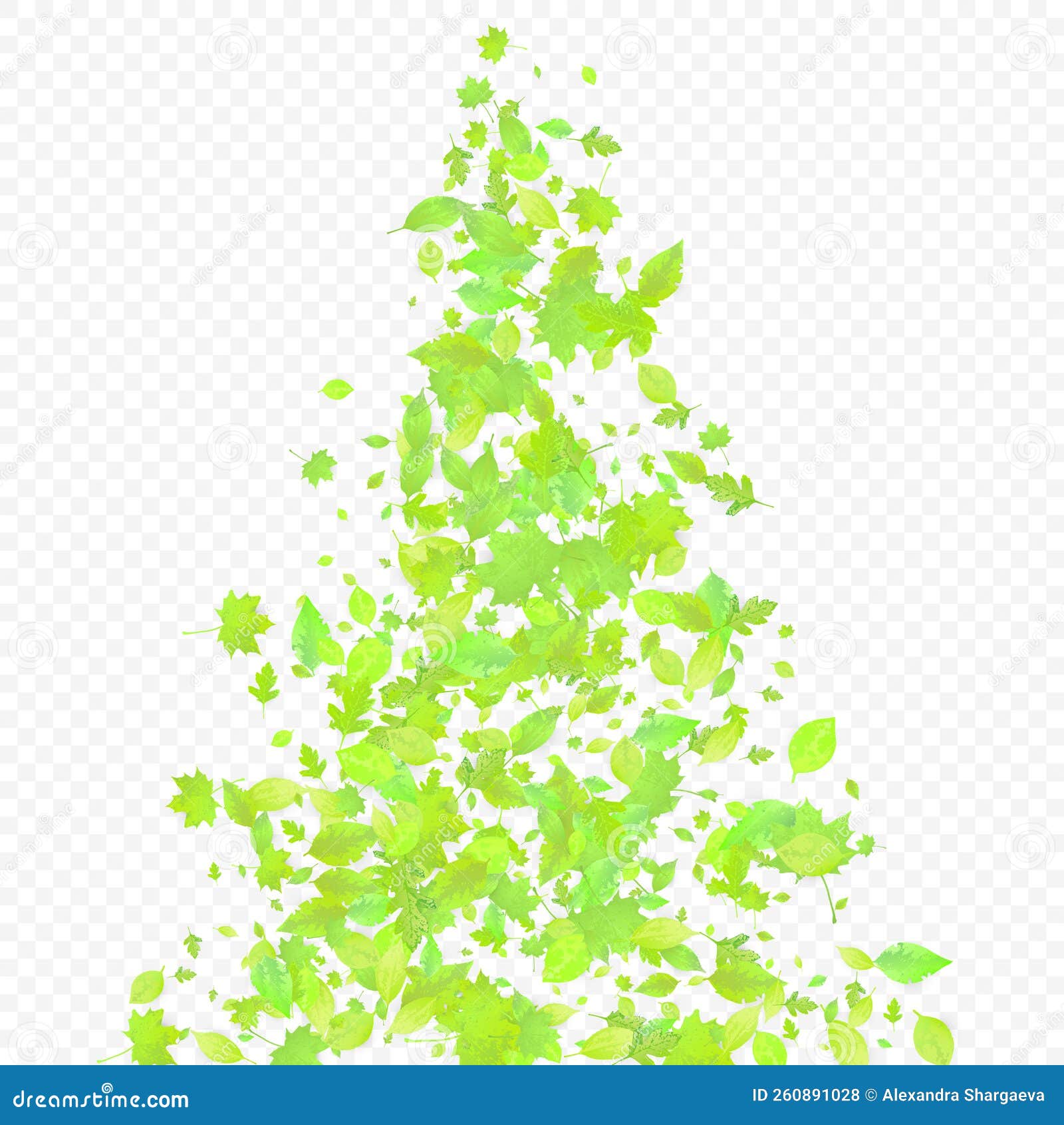 Leaves Falling Spring Flying Foliage Green Leaf Stock Vector ...