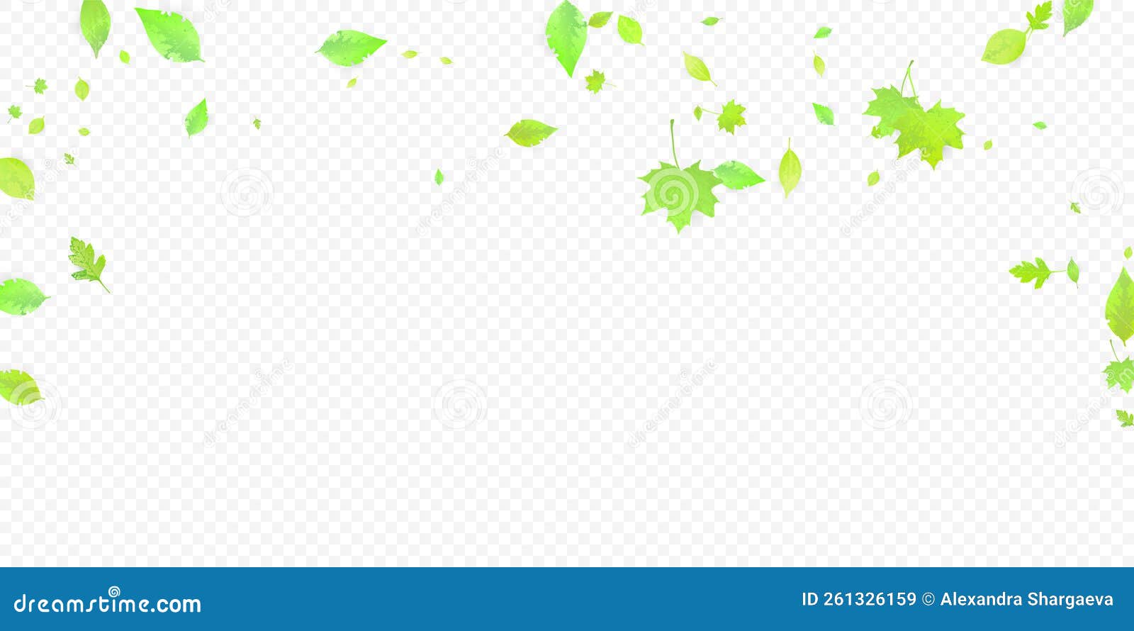 Leaves Falling Spring Flying Foliage Green Leaf Stock Vector ...