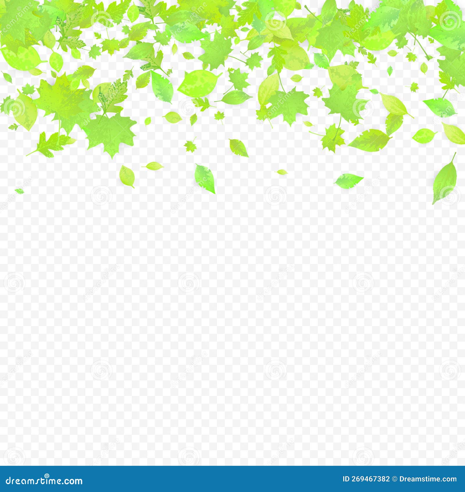 Leaves Falling Spring Flying Foliage Green Leaf Stock Vector ...