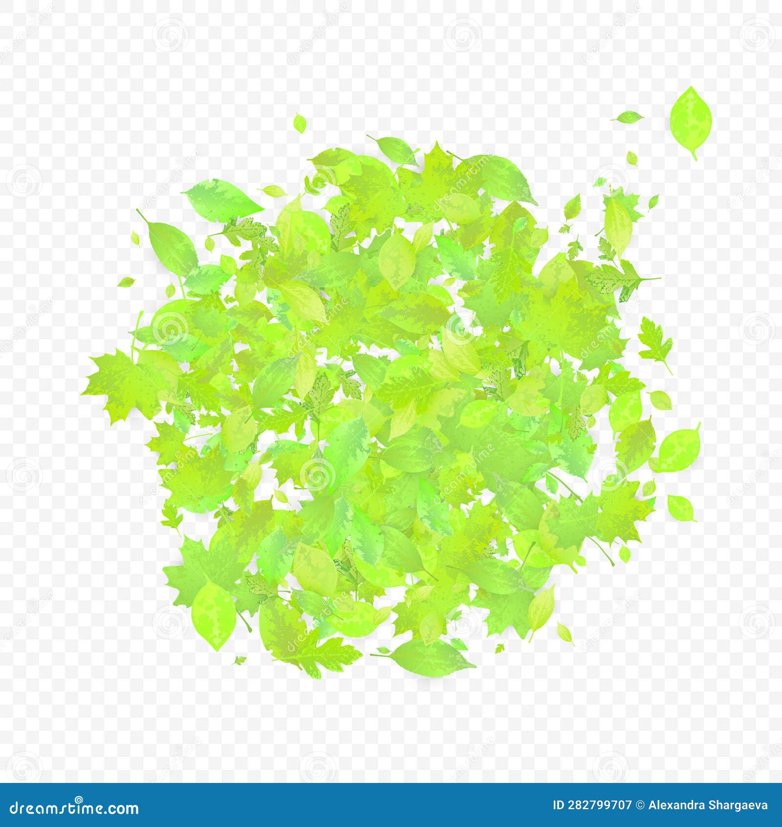 Leaves Falling Spring Flying Foliage Green Leaf Stock Illustration ...