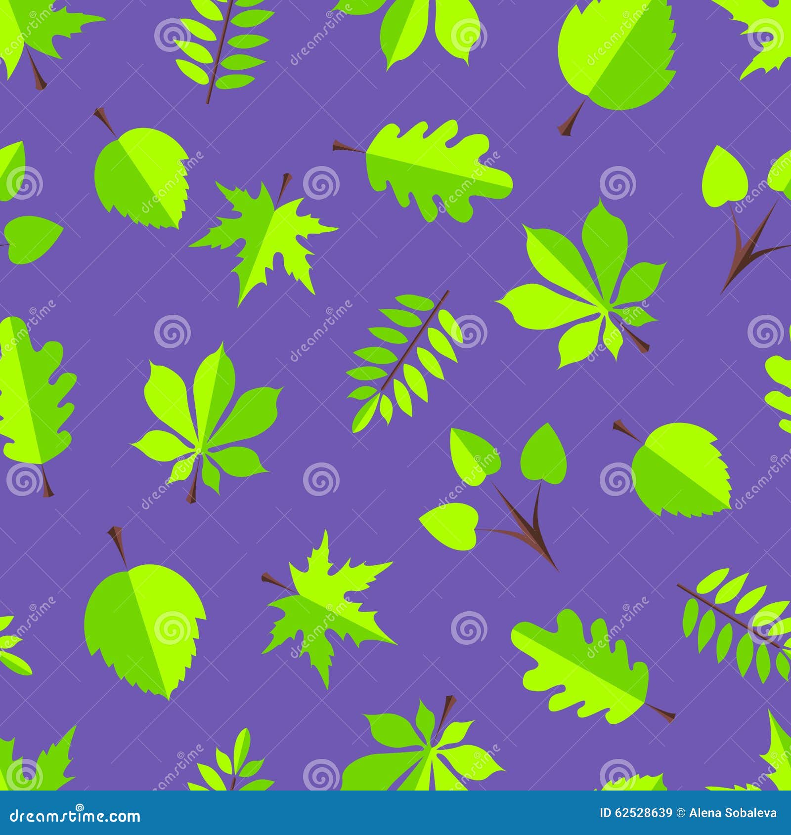 Leaves in flat design stock vector. Illustration of design - 62528639