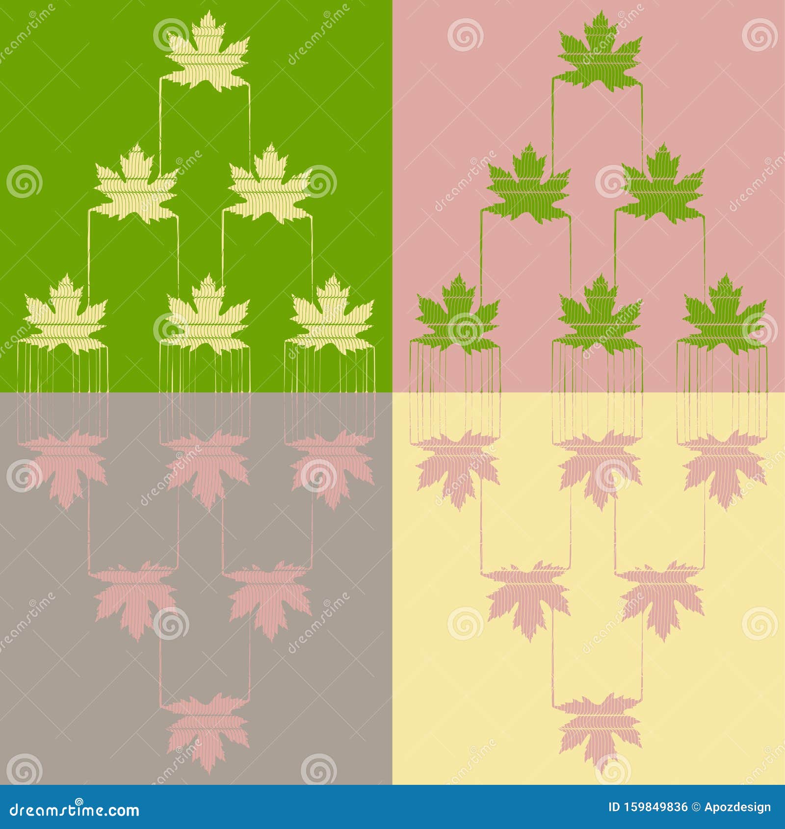 Maple Leaves with Flowing Effect. Stock Vector - Illustration of line ...