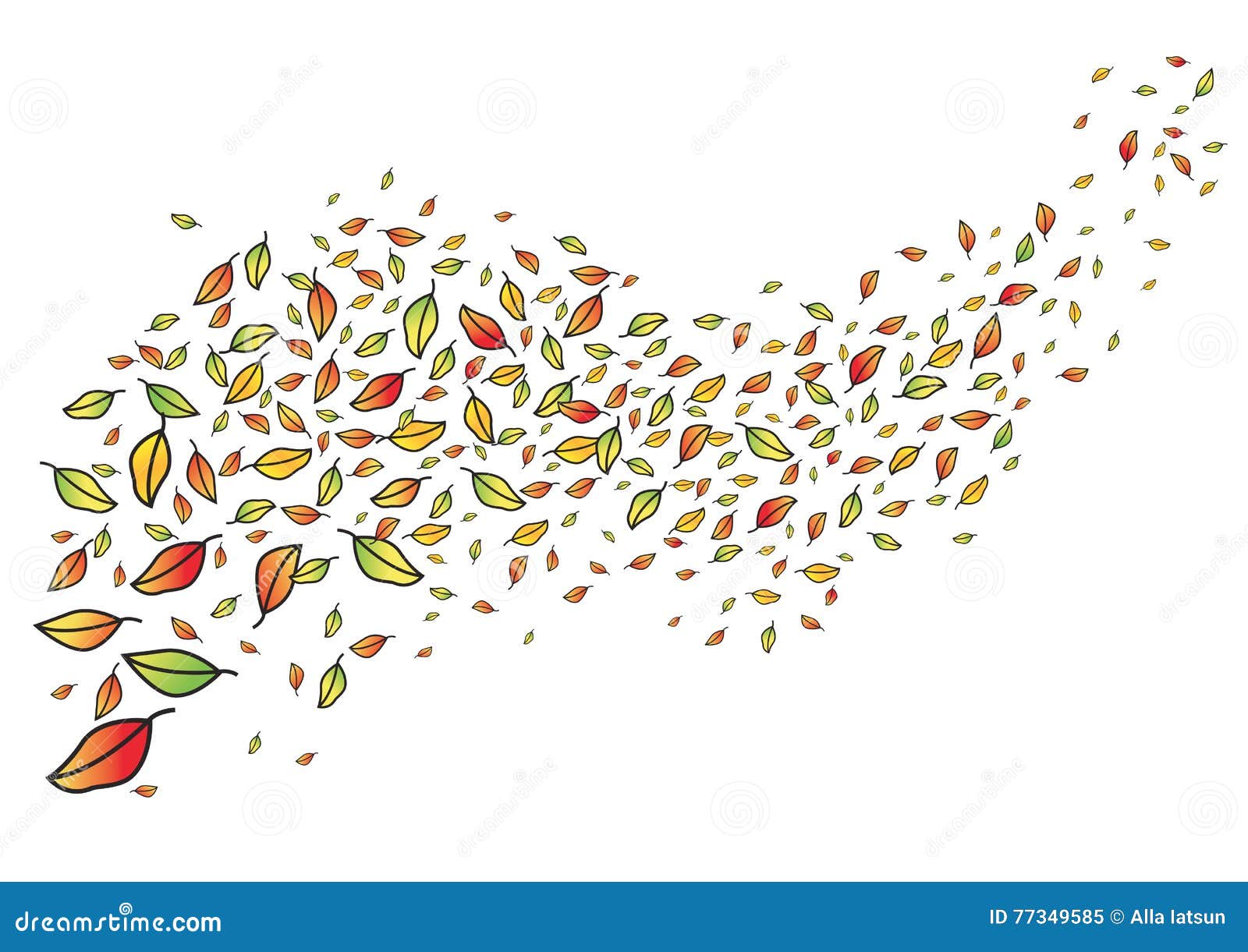Leaves Fly Around in the Wind, Fall. Vector Illustration Stock Vector ...