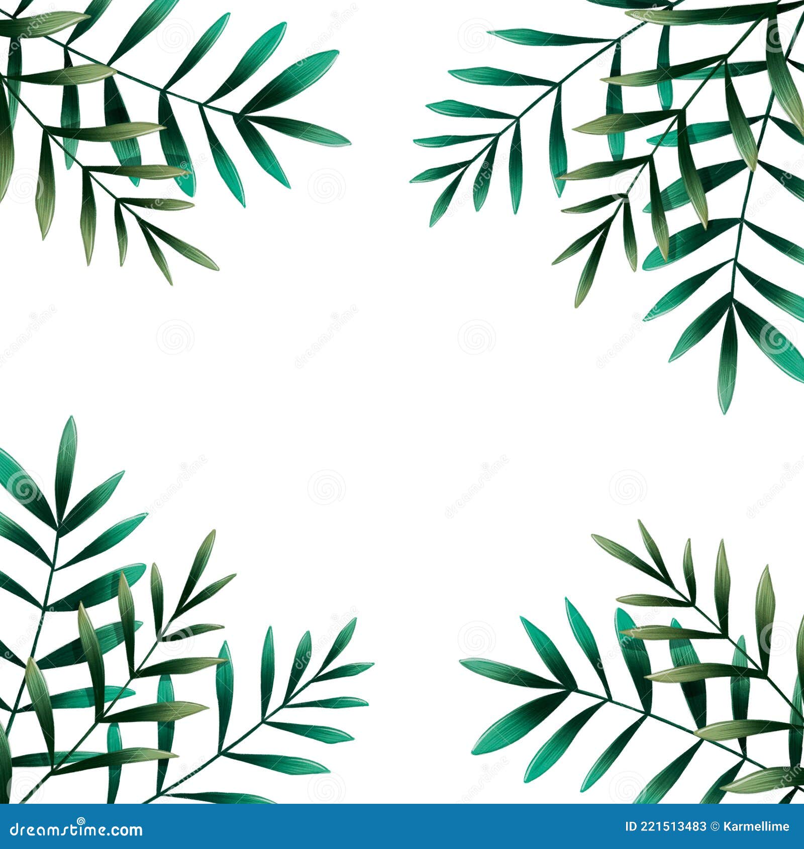 Leaves frame background stock illustration. Illustration of font ...