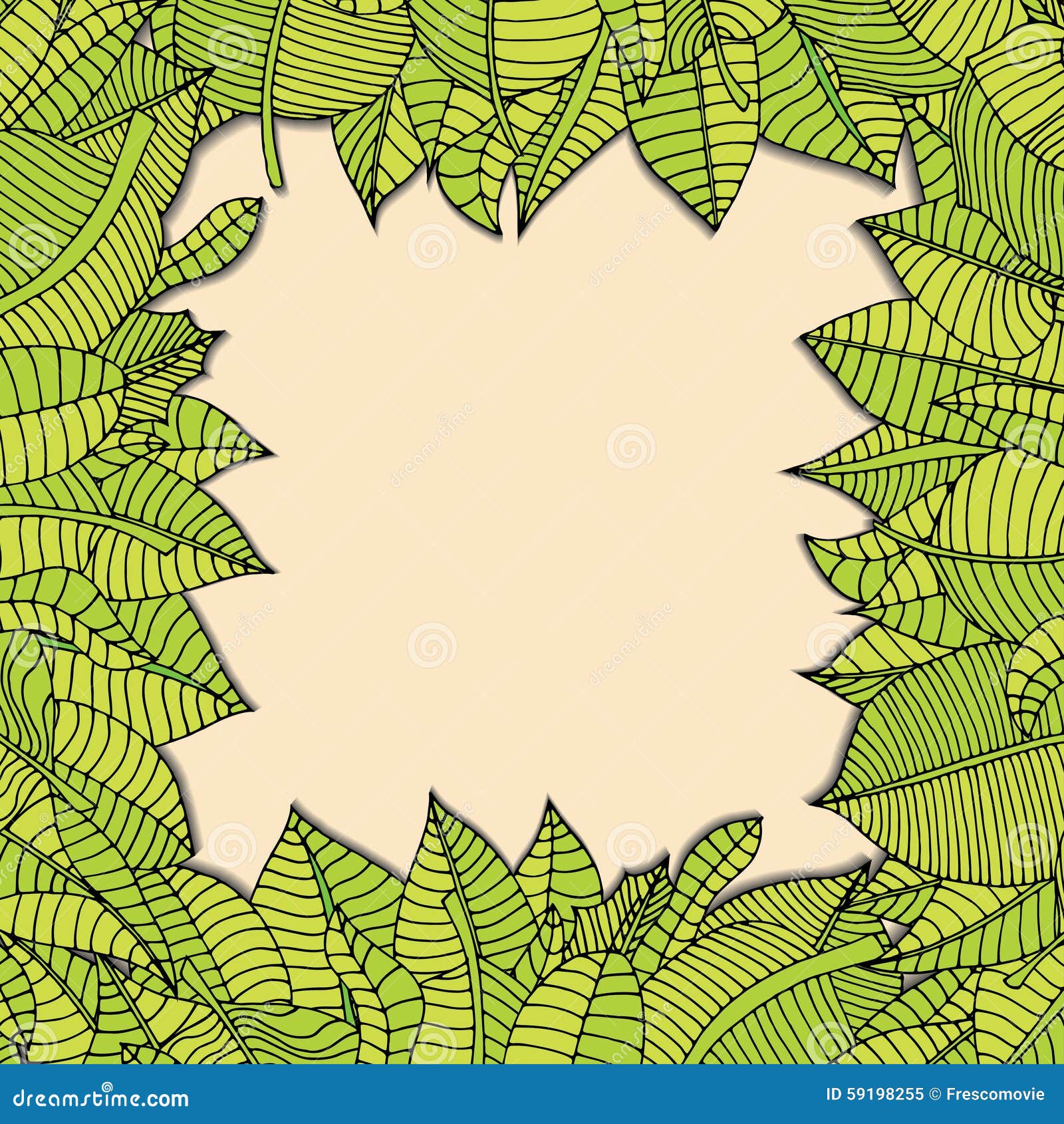 Leaves frame stock vector. Illustration of modern, decorative - 59198255