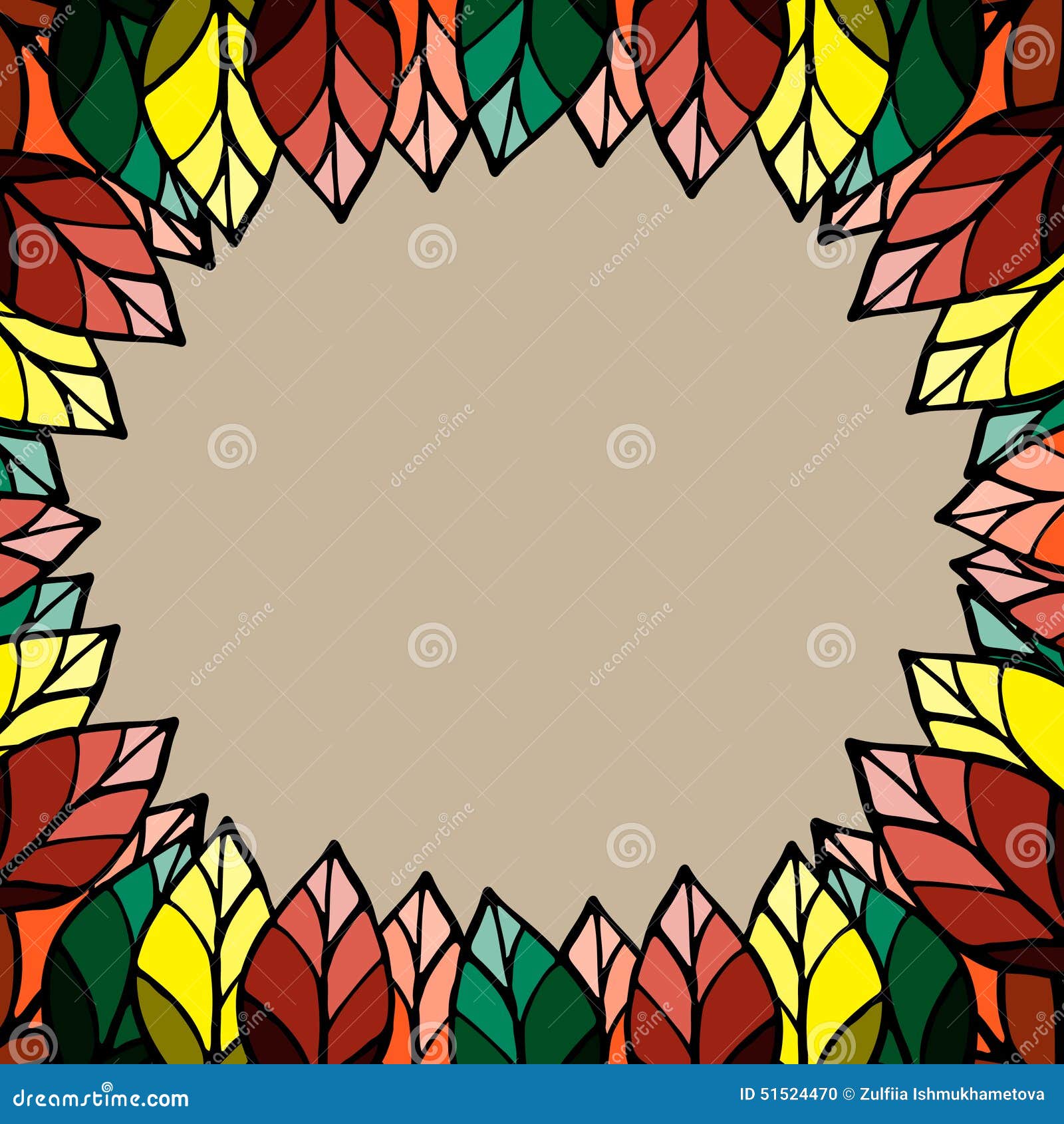 Leaves frame stock vector. Illustration of beauty, backgrounds - 51524470