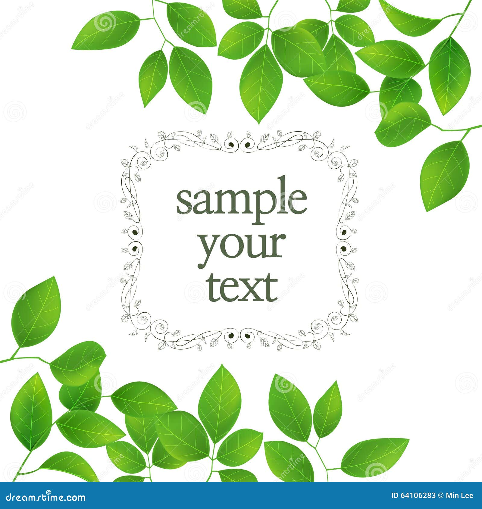 Leaves frame stock vector. Illustration of pattern, summer - 64106283