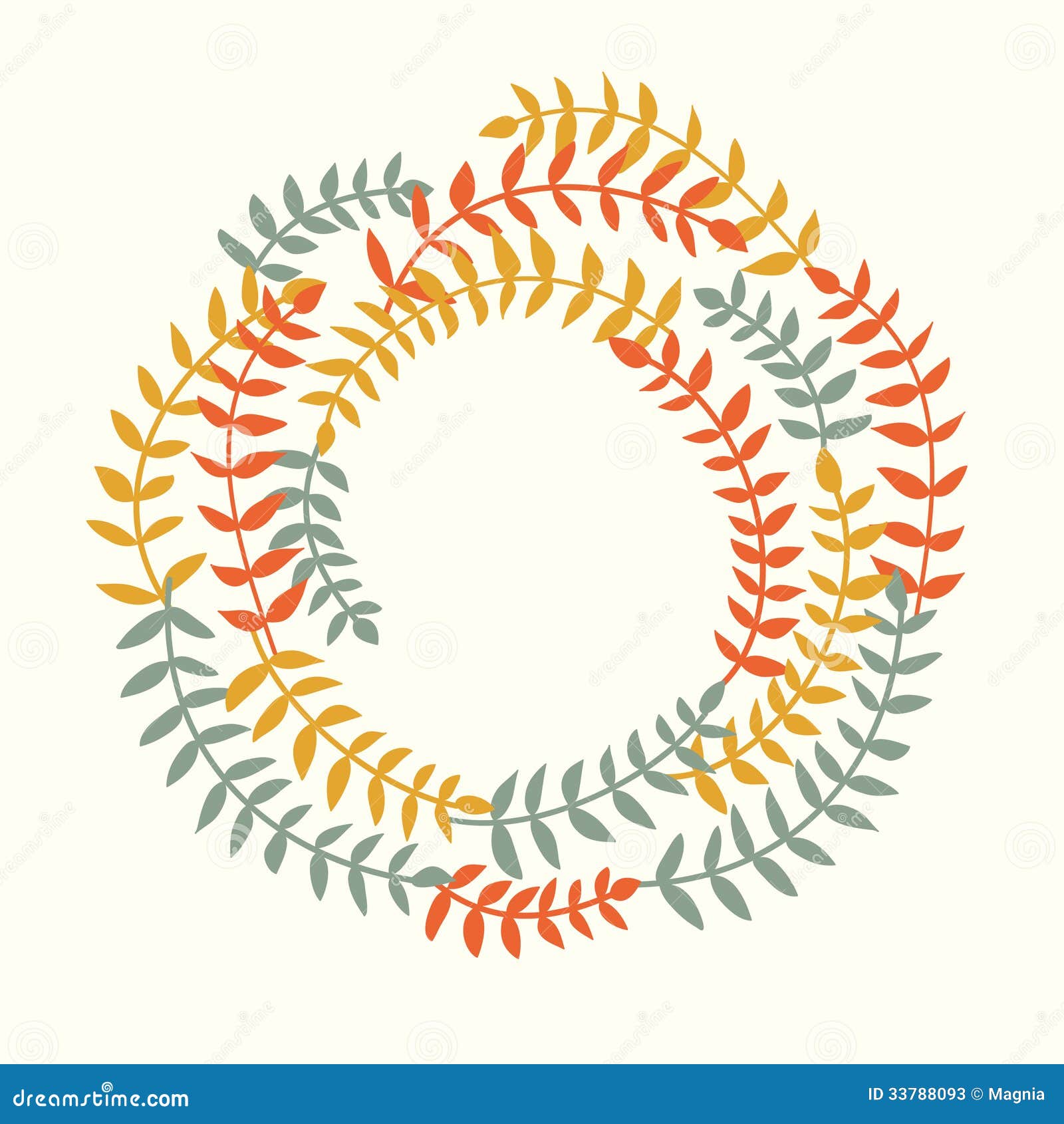 Leaves frame stock vector. Illustration of elegance, circle - 33788093