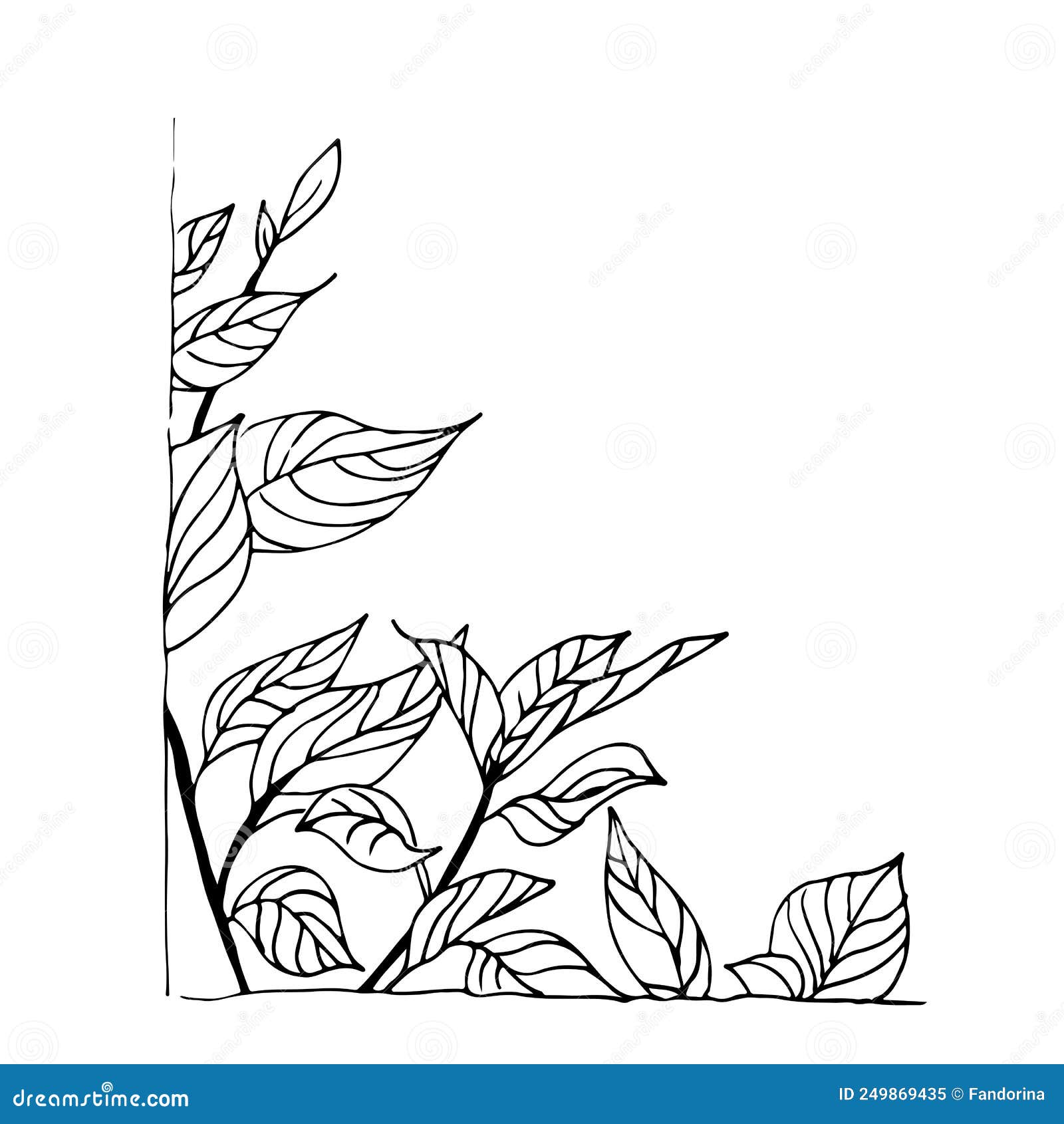 Leaves Frame, Vector Hand Drawn Illustration Stock Vector ...