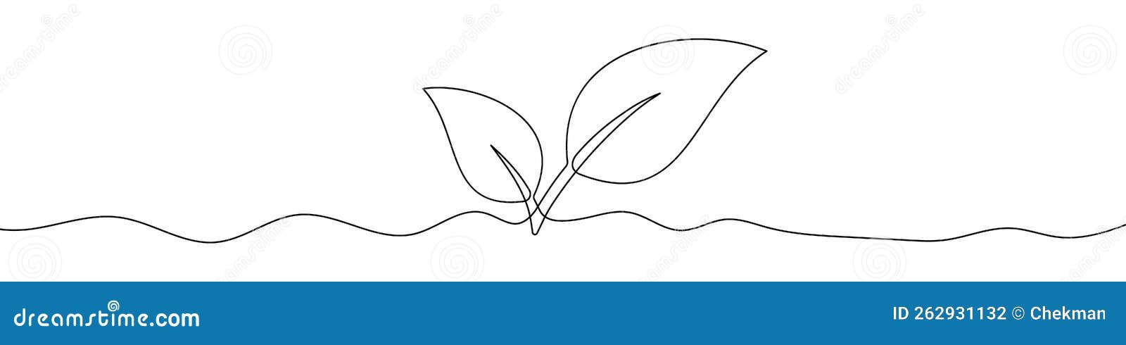 Leaves Icon in Continuous Line Drawing Style. Line Art of Leaves Icon ...