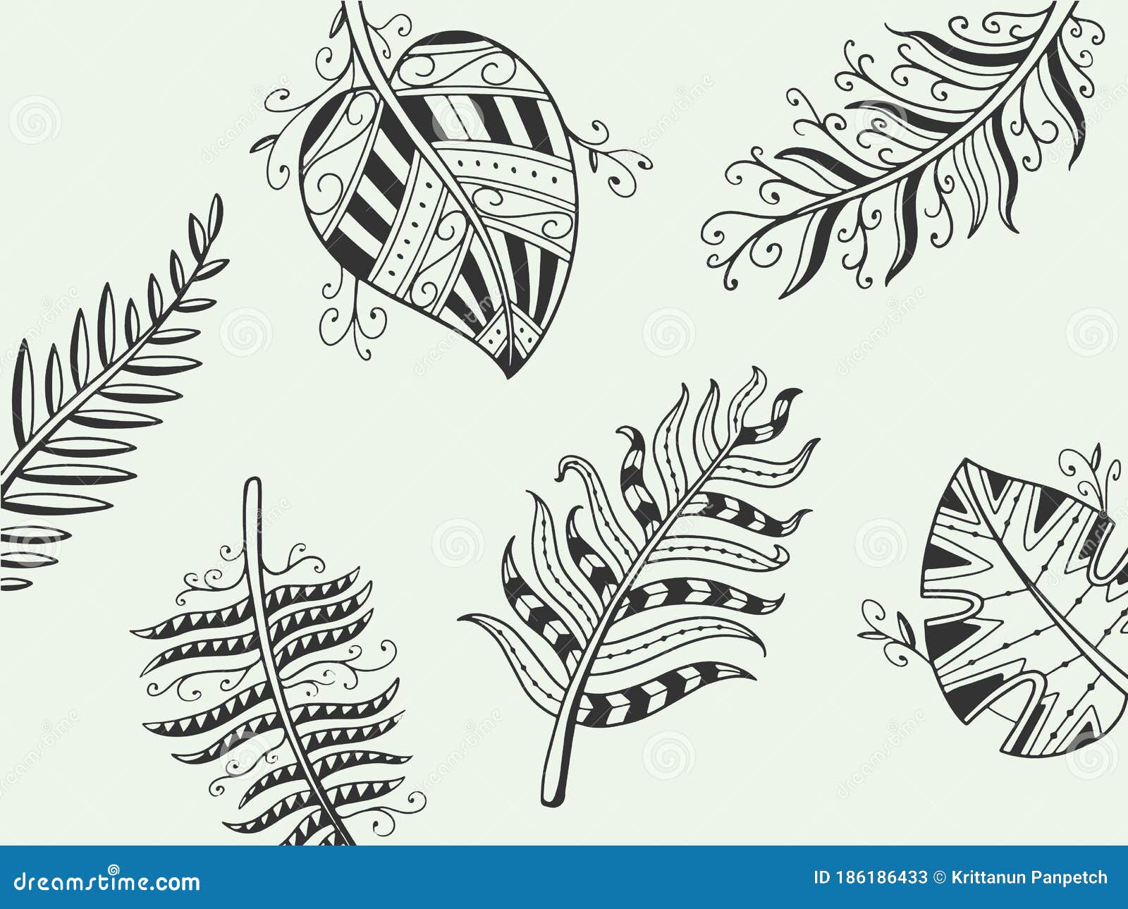 Leaves Illustration. Set of Vector Leaves. Hand Drawn Art. Leaf ...