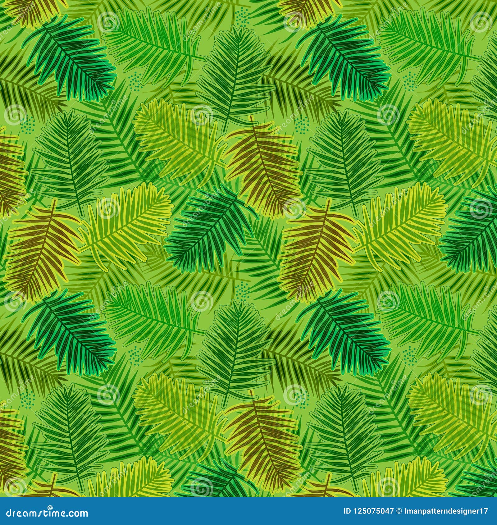 Leaves in the Jungle Seamless Repeating Pattern Stock Vector ...