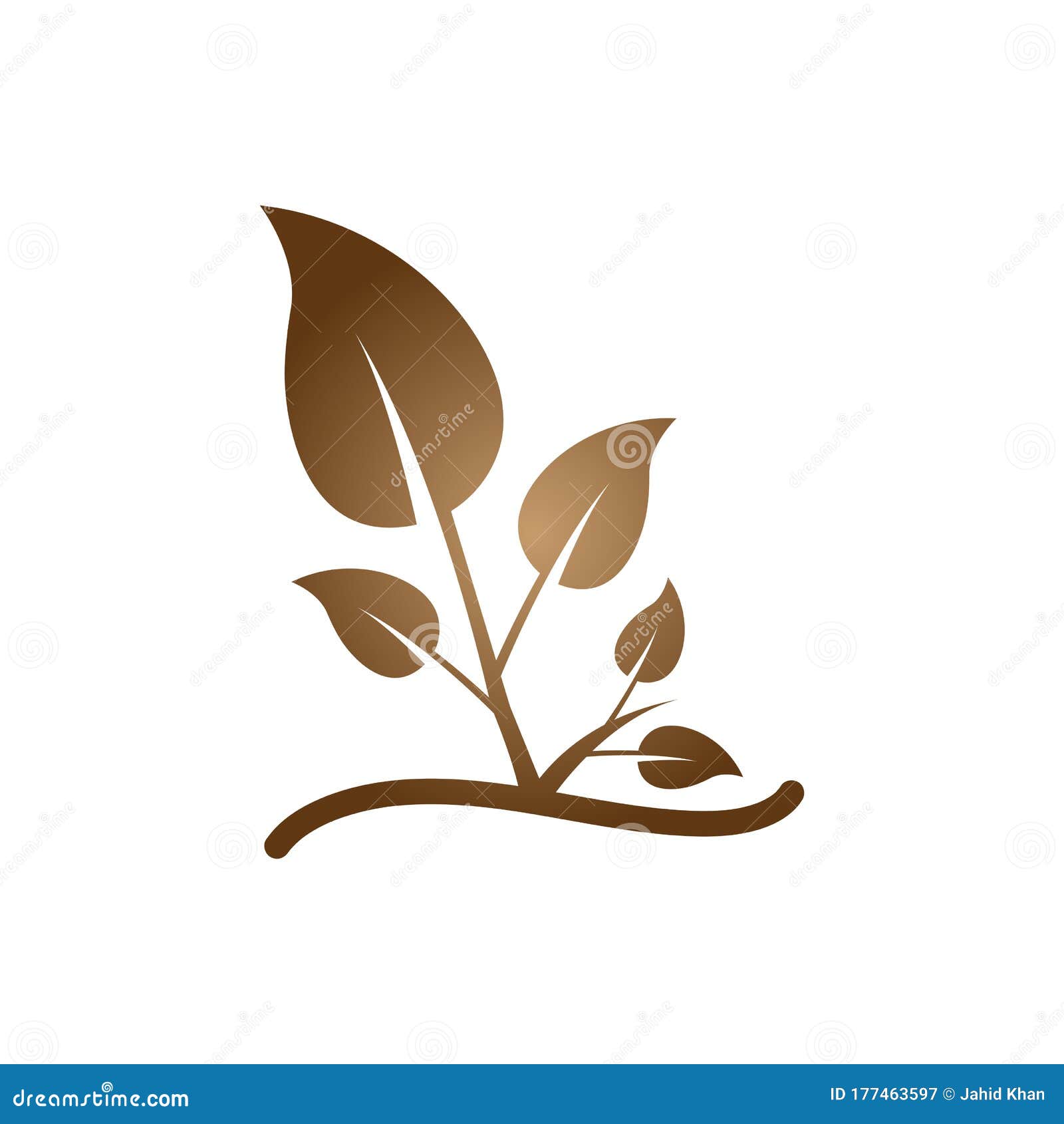 Brown color leaves logo. stock vector. Illustration of label - 177463597