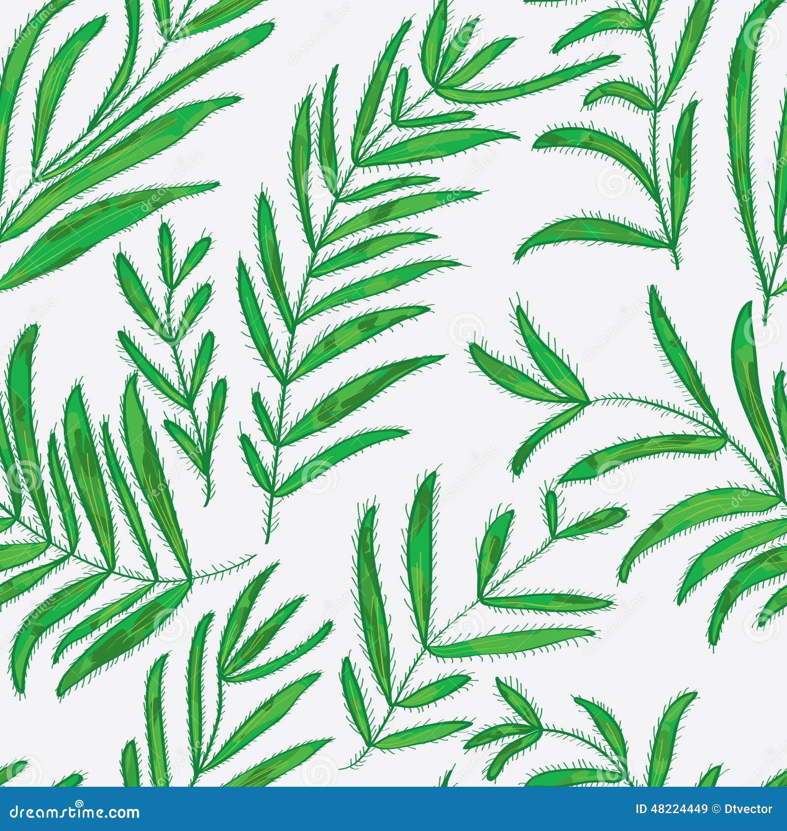 Leaves Long Seamless Pattern Stock Vector - Illustration of floral ...